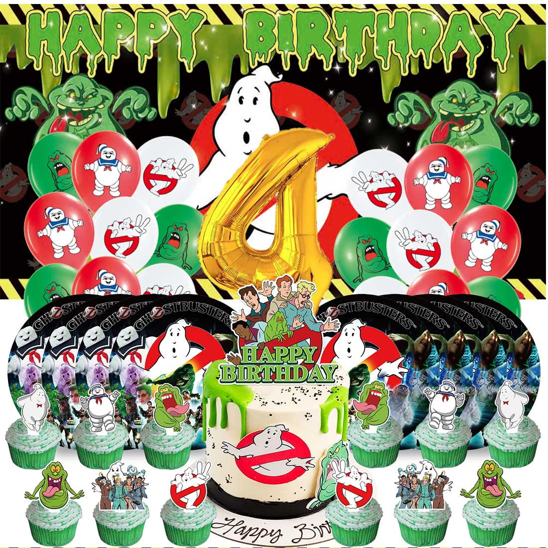Ghostbusters Balloons Party Supplies 4th Decor Tableware Birthday Cake ...