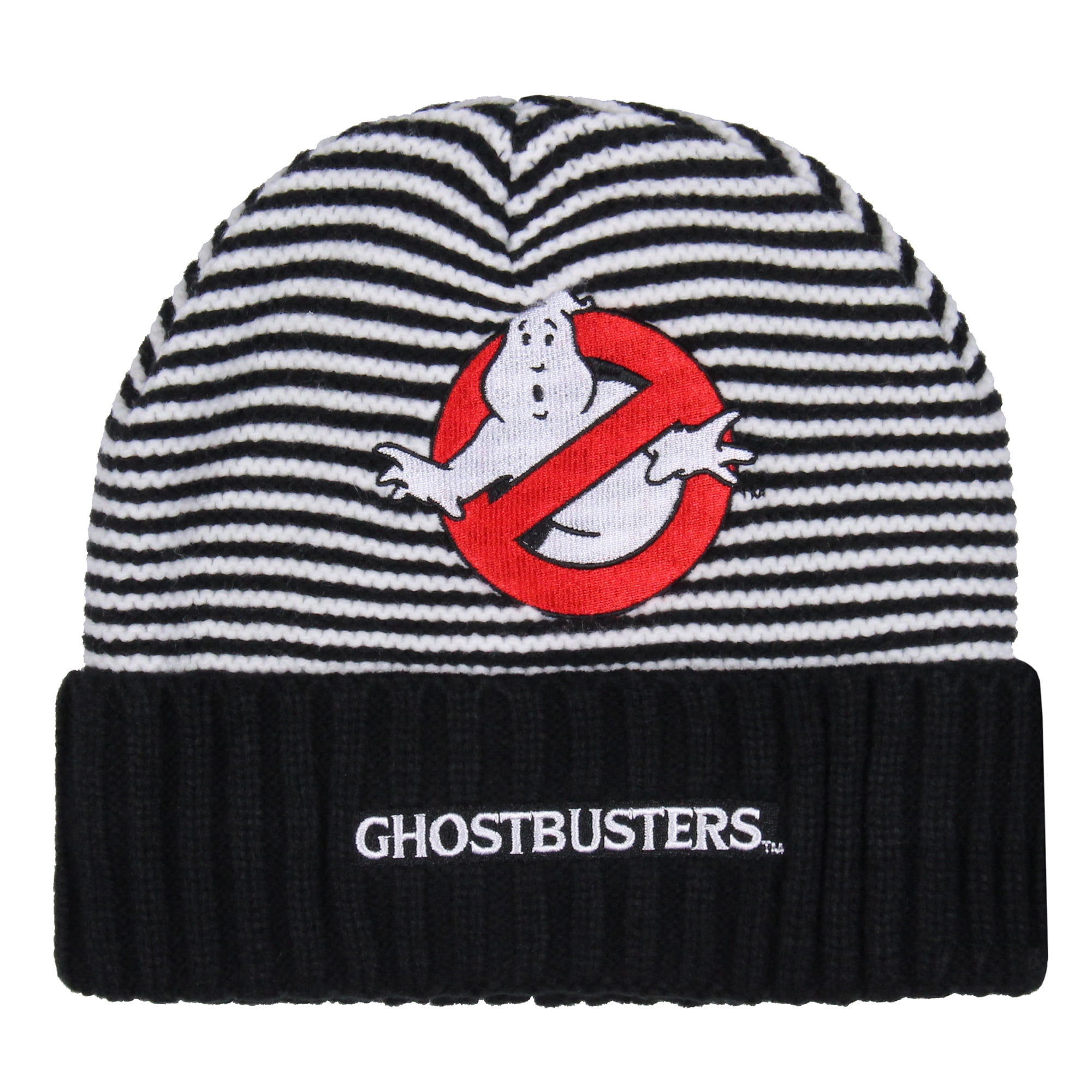 Ghostbusters Beanie Men's Embroidered Ghostbusters Logo Patch Striped ...