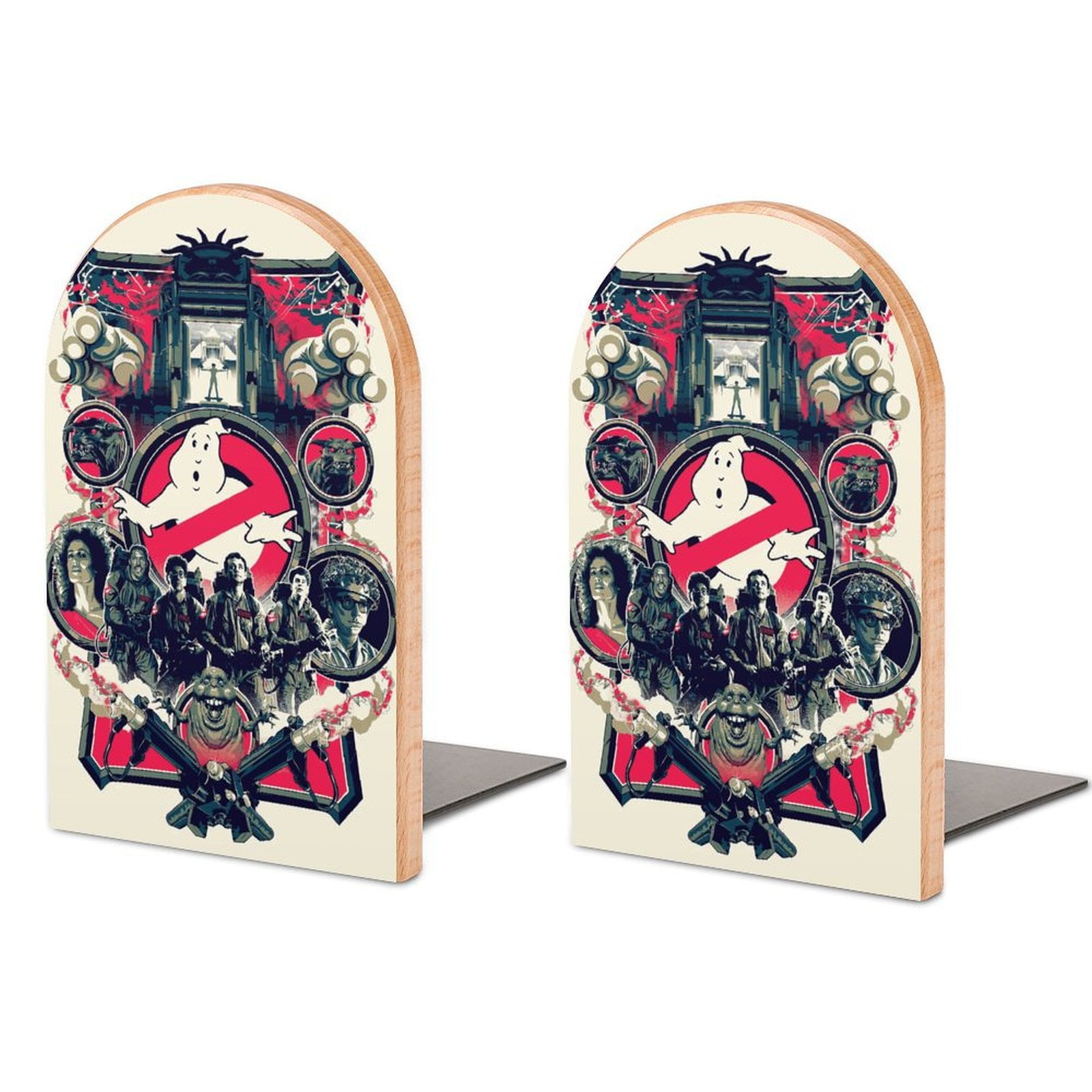 Ghostbusters Bookends Wood Book Divider Decor Shelves Non-Skid Book ...