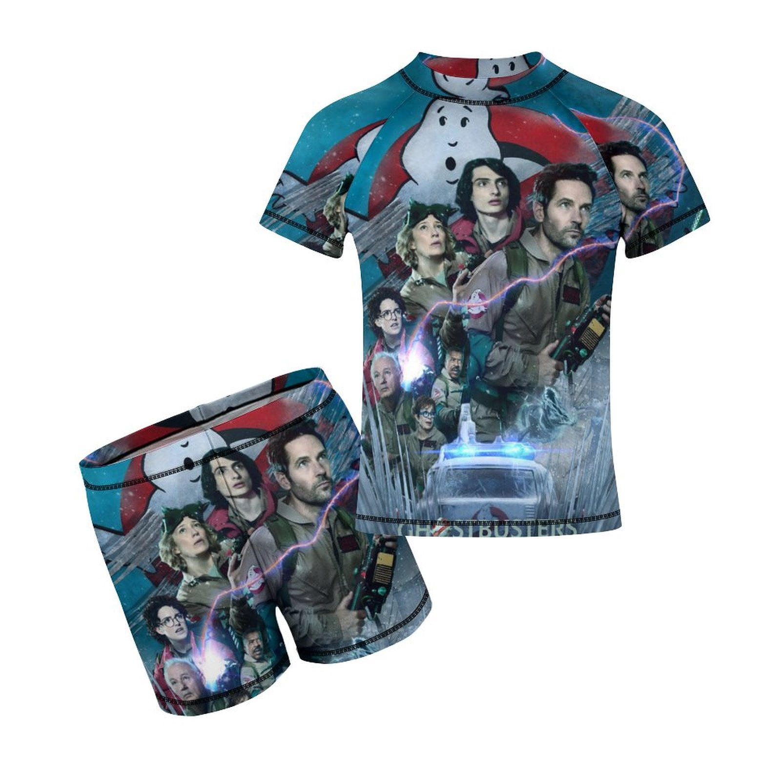 Ghostbusters Boys Two Piece Swimsuit Kids Swimwear Set Short Sleeve ...