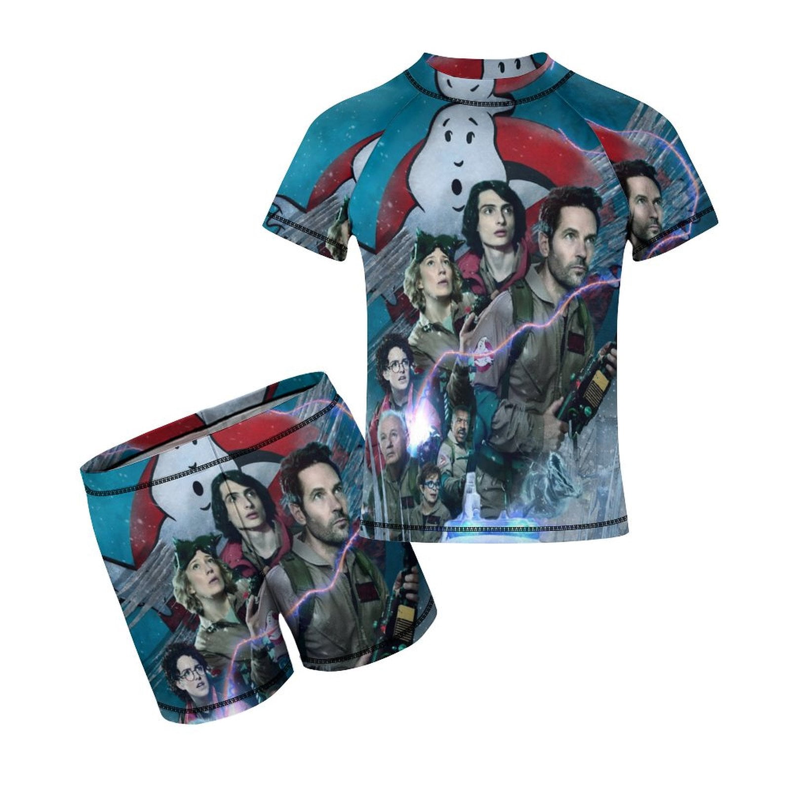 Ghostbusters Boys Two Piece Swimsuit Kids Swimwear Set Short Sleeve ...