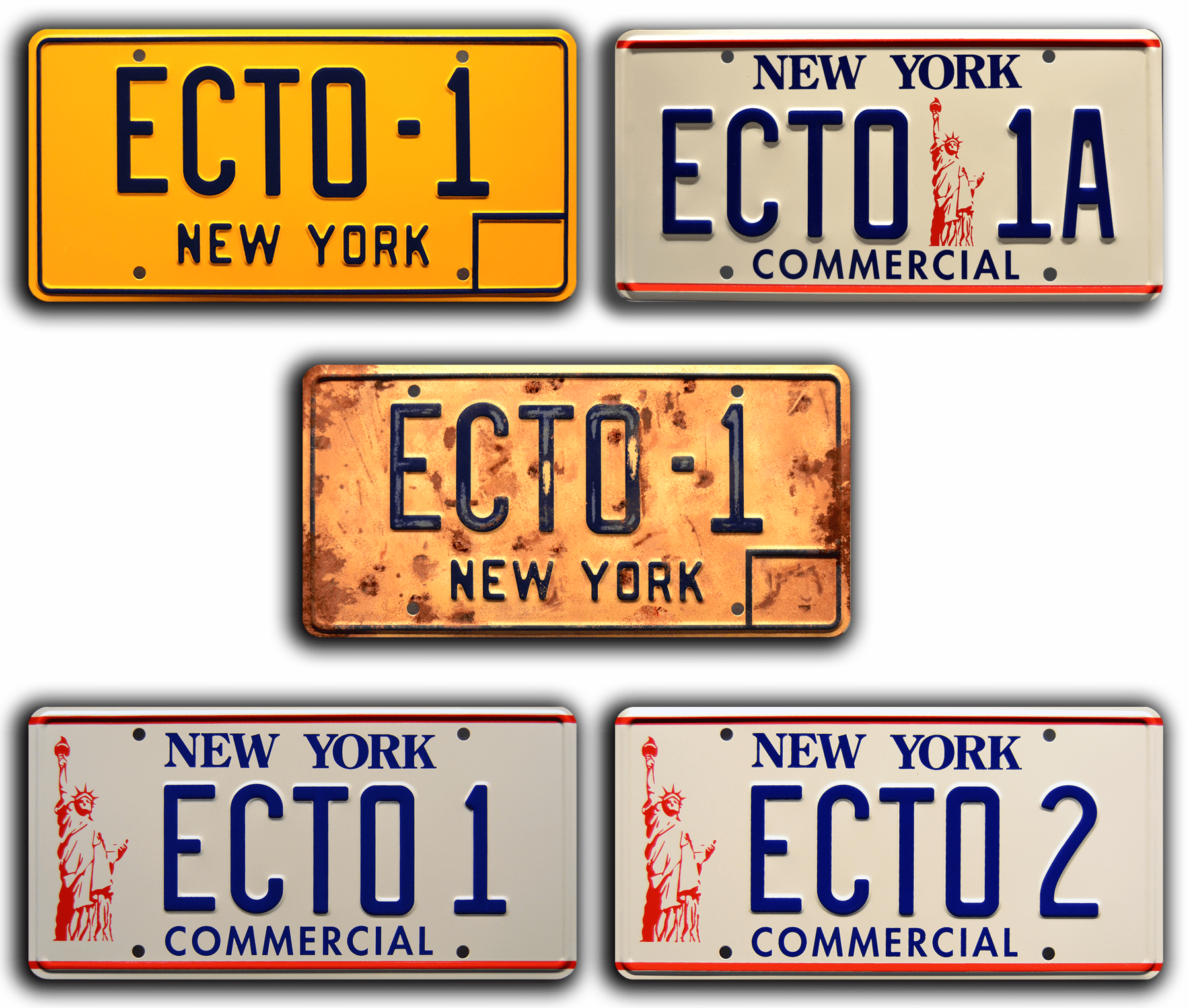 Ghostbusters ECTO Metal Stamped License Plates | Complete Collection ...