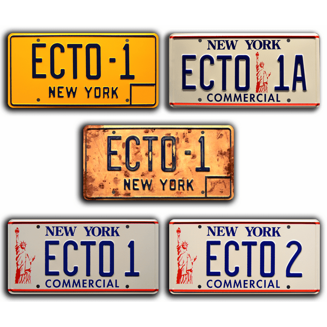 Ghostbusters ECTO Metal Stamped License Plates | Complete Collection ...