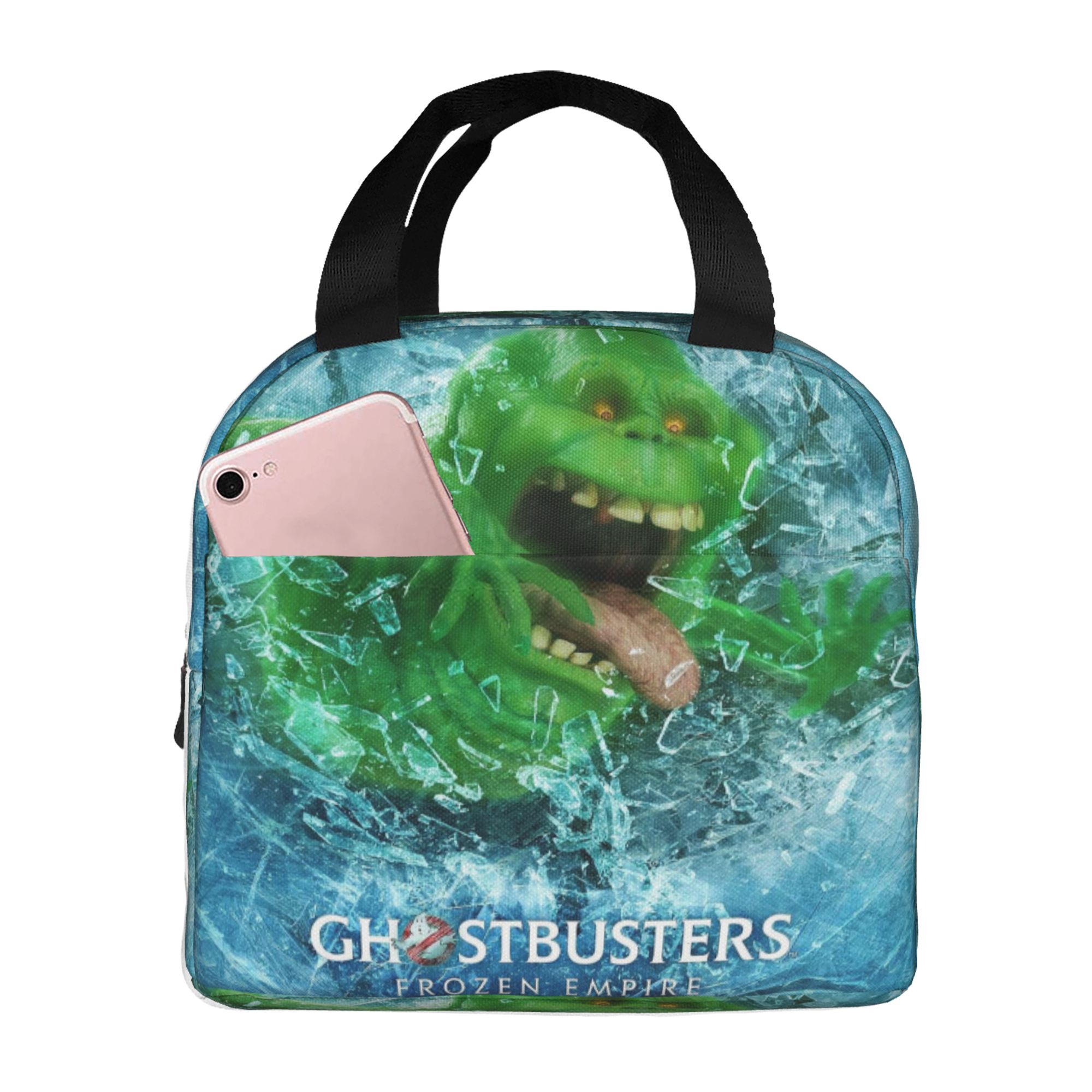 Ghostbusters Frozen Empire Slimer Lunch Bag Portable Tote Bag Insulated ...