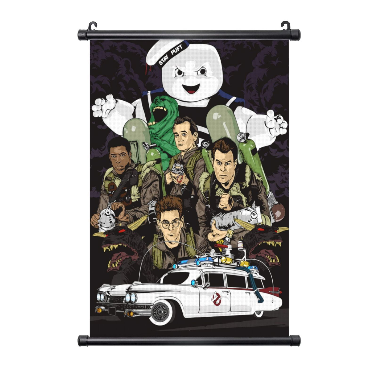 Ghostbusters Hanging Poster Plastic Shaft Canvas Wall Hanging Banner ...