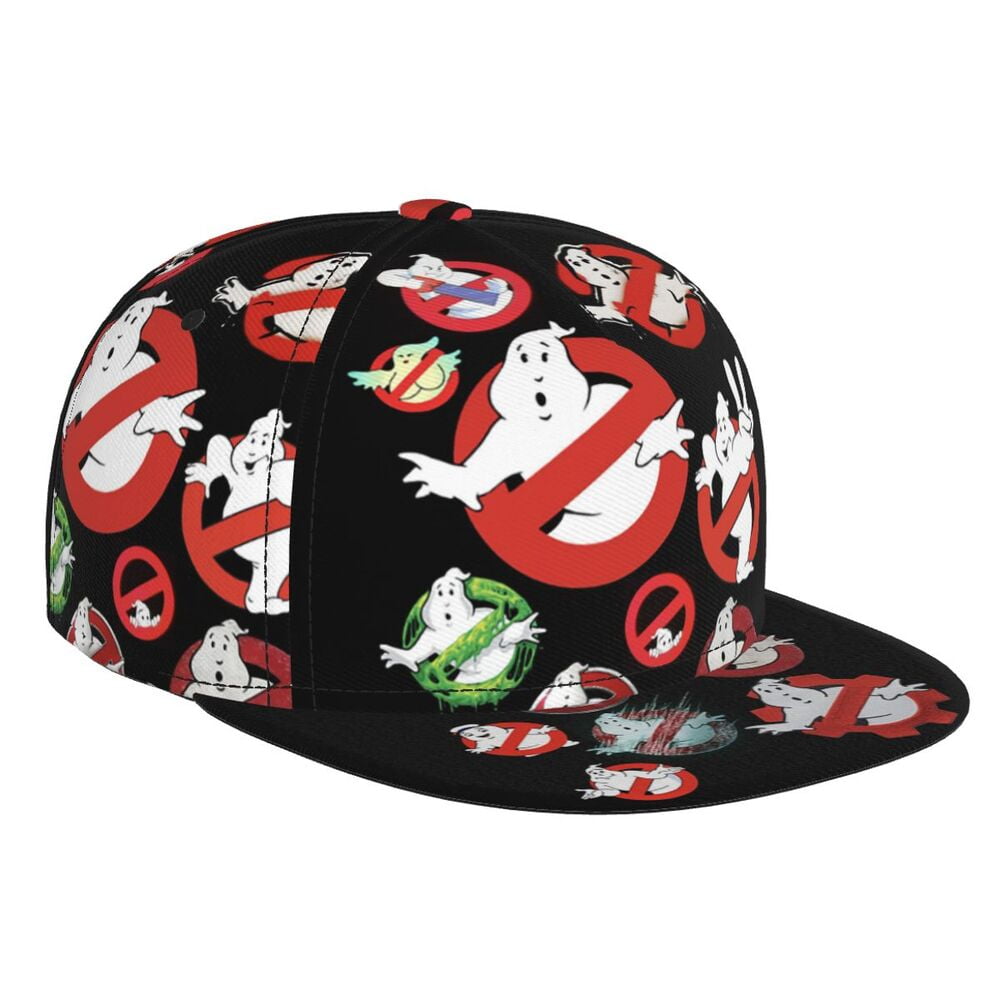 Ghostbusters Logo Adjustable Flat Brim Baseball Cap Snapback Hat Hip ...