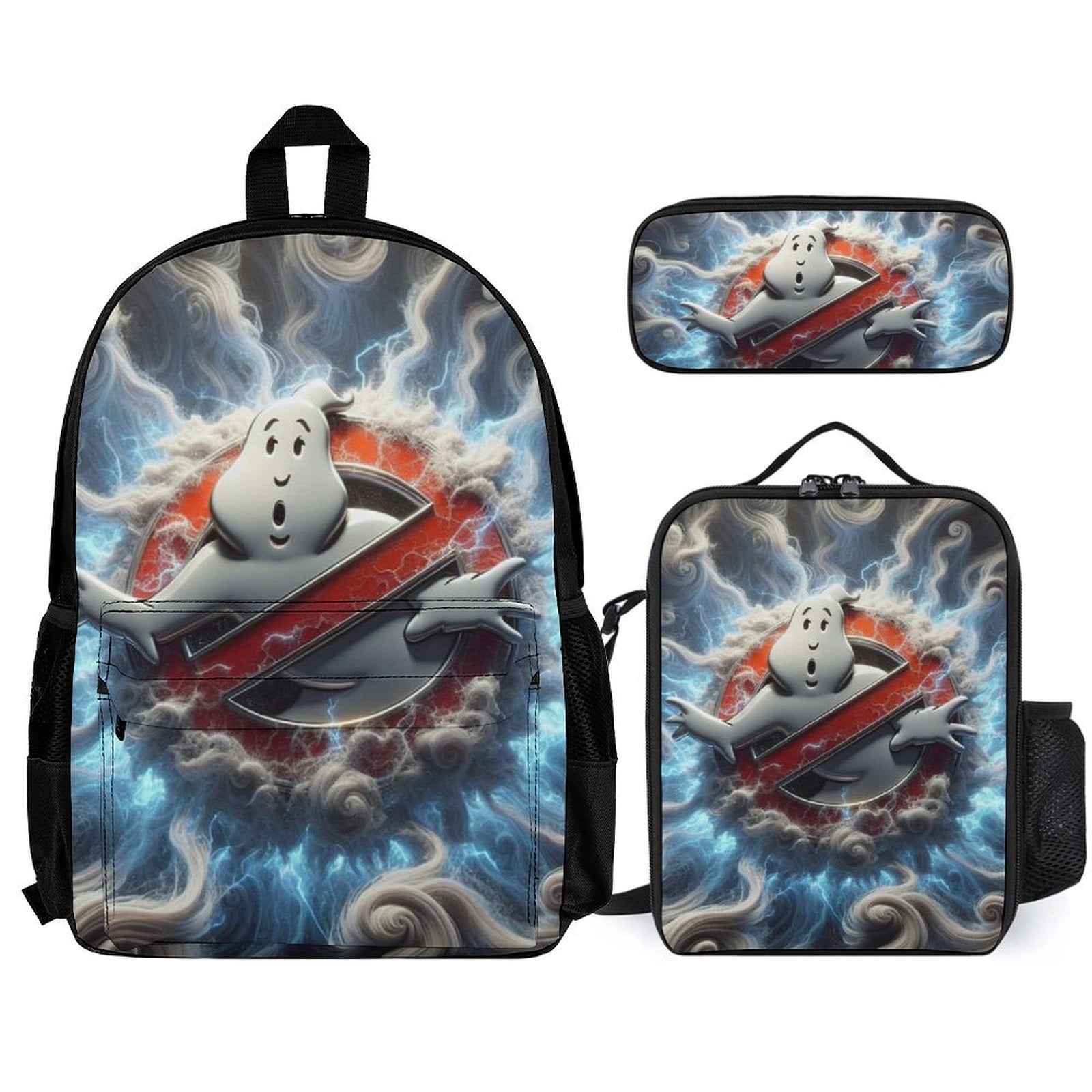 Ghostbusters Logo Backpack With Lunch Bag Pencil Case Pen Bag Satchel ...