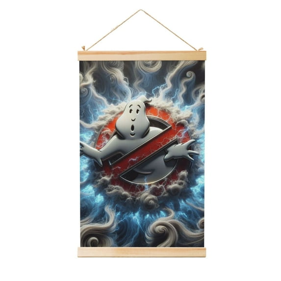 Ghostbusters Logo Wooden Shaft Hanging Poster Canvas Wall Hanging ...