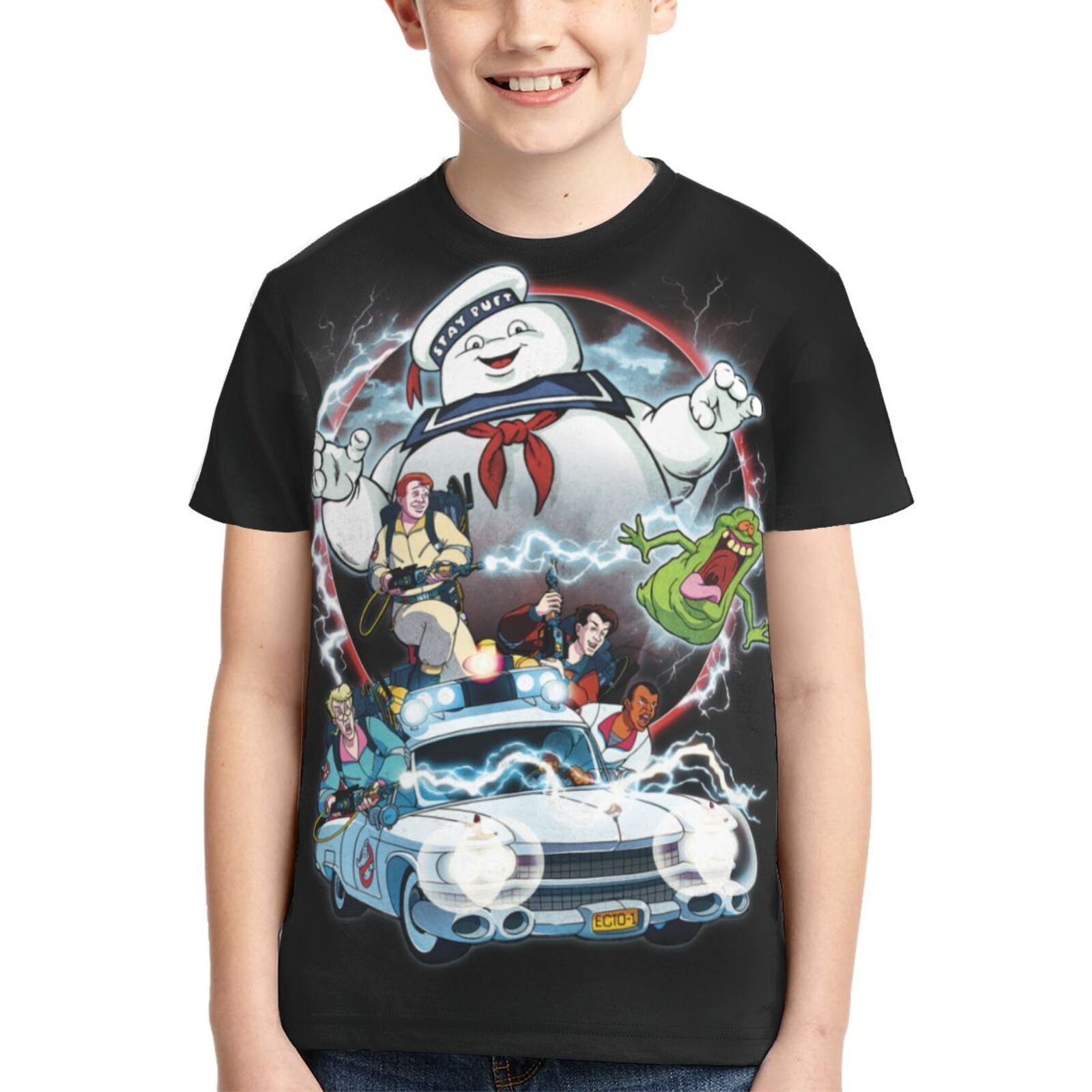 Ghostbusters Marshmallow Youth Unisex T-Shirt Crewneck Short Sleeve ...