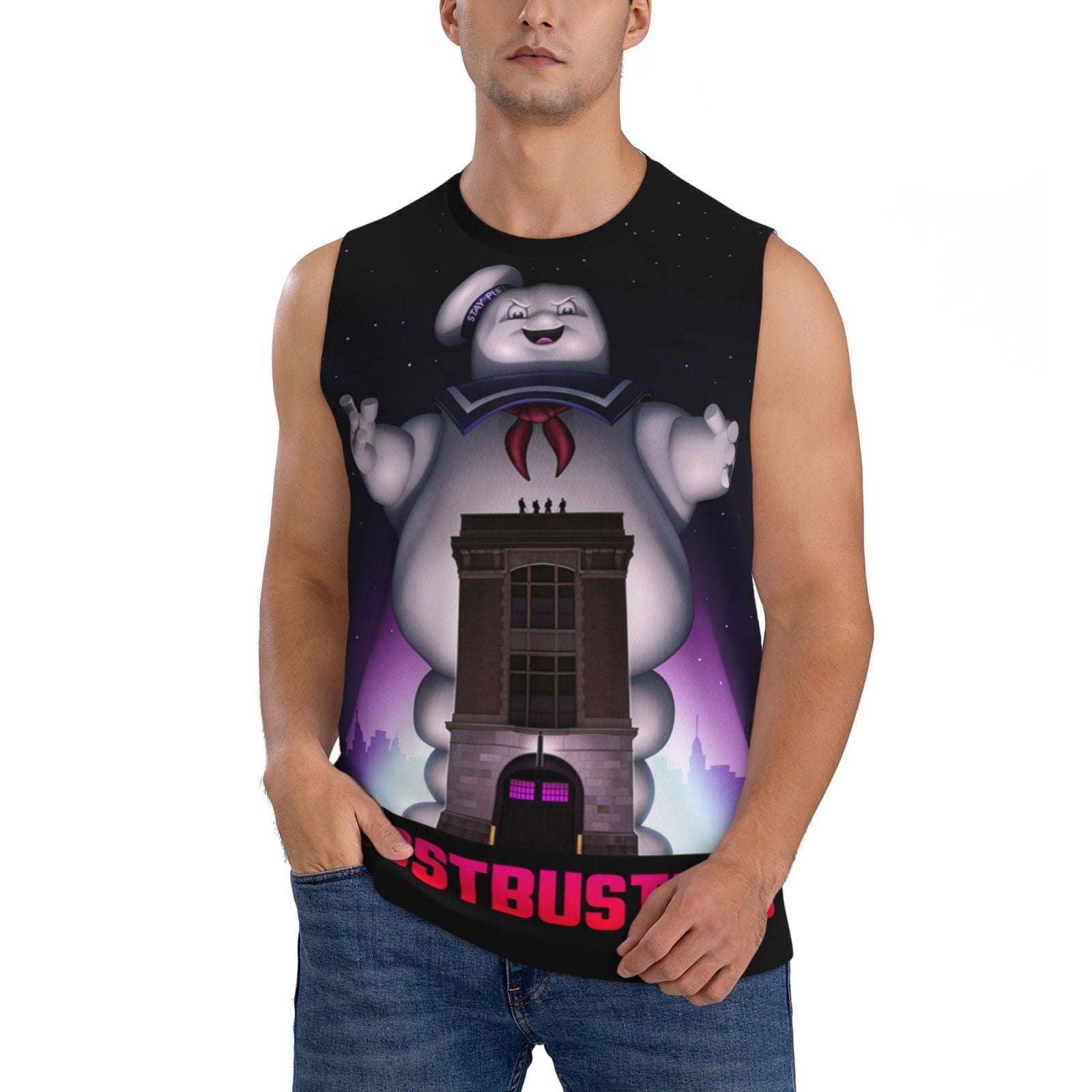 Ghostbusters Men's Tank Top Lightweight Summer Sleeveless Tee Shirt ...