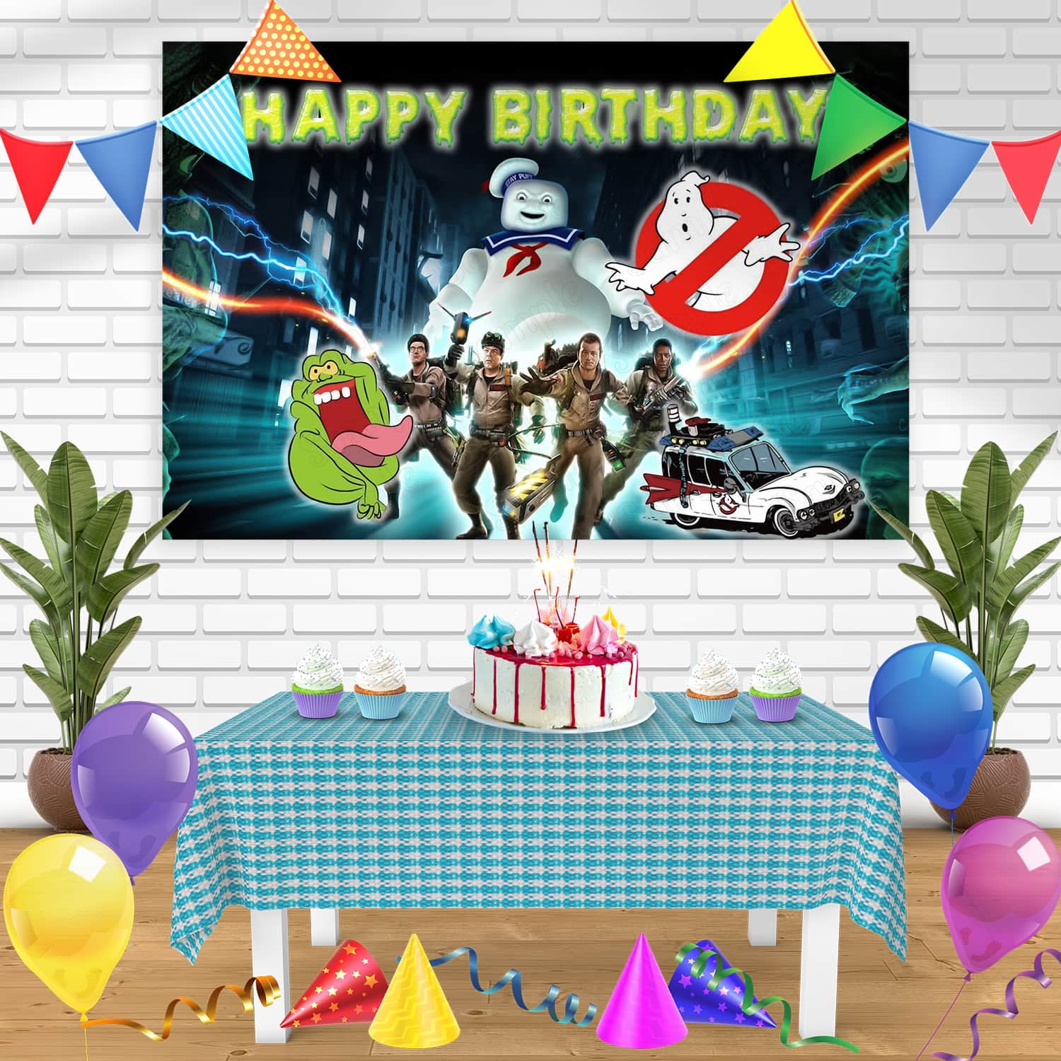 Ghostbusters Movie BB Bn Birthday Banner Personalized Party Backdrop ...