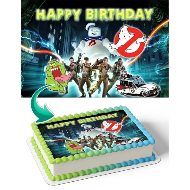 Ghostbusters Movie BB Edible Image Cake Topper For Quarter Sheet Cake ...