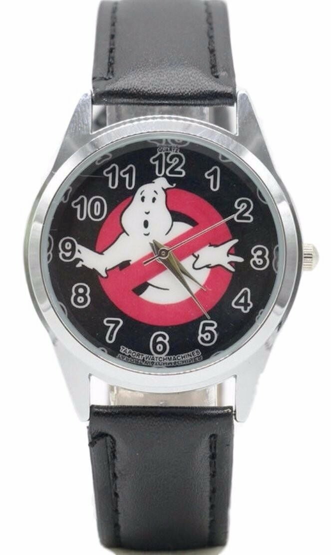 Ghostbusters No Ghosts Logo Black Leather Band Wrist Watch - Walmart.com