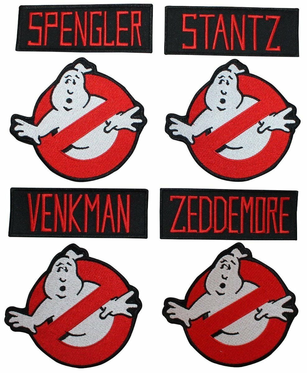 Ghostbusters Names and No Ghost Logos Set of 8 Embroidered Patches - Walmart.com