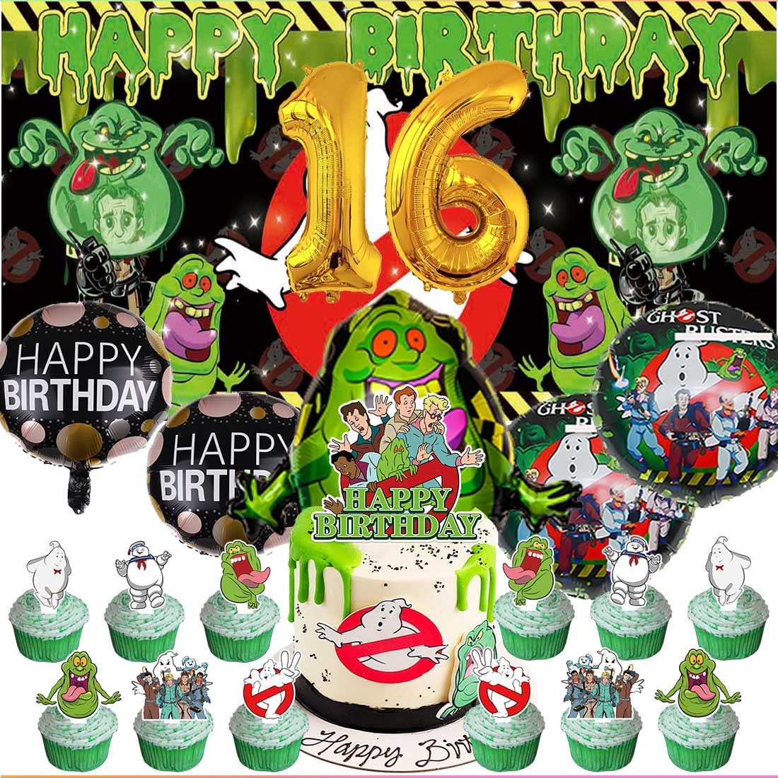 Ghostbusters Party Supplies Decor 16th Kit Balloons Birthday Cake ...