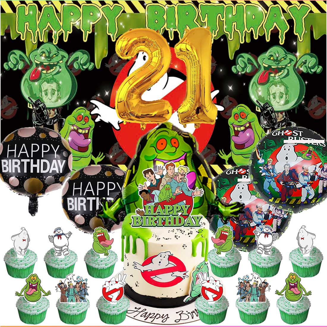 Ghostbusters Party Supplies Decor 21th Kit Balloons Birthday Cake ...