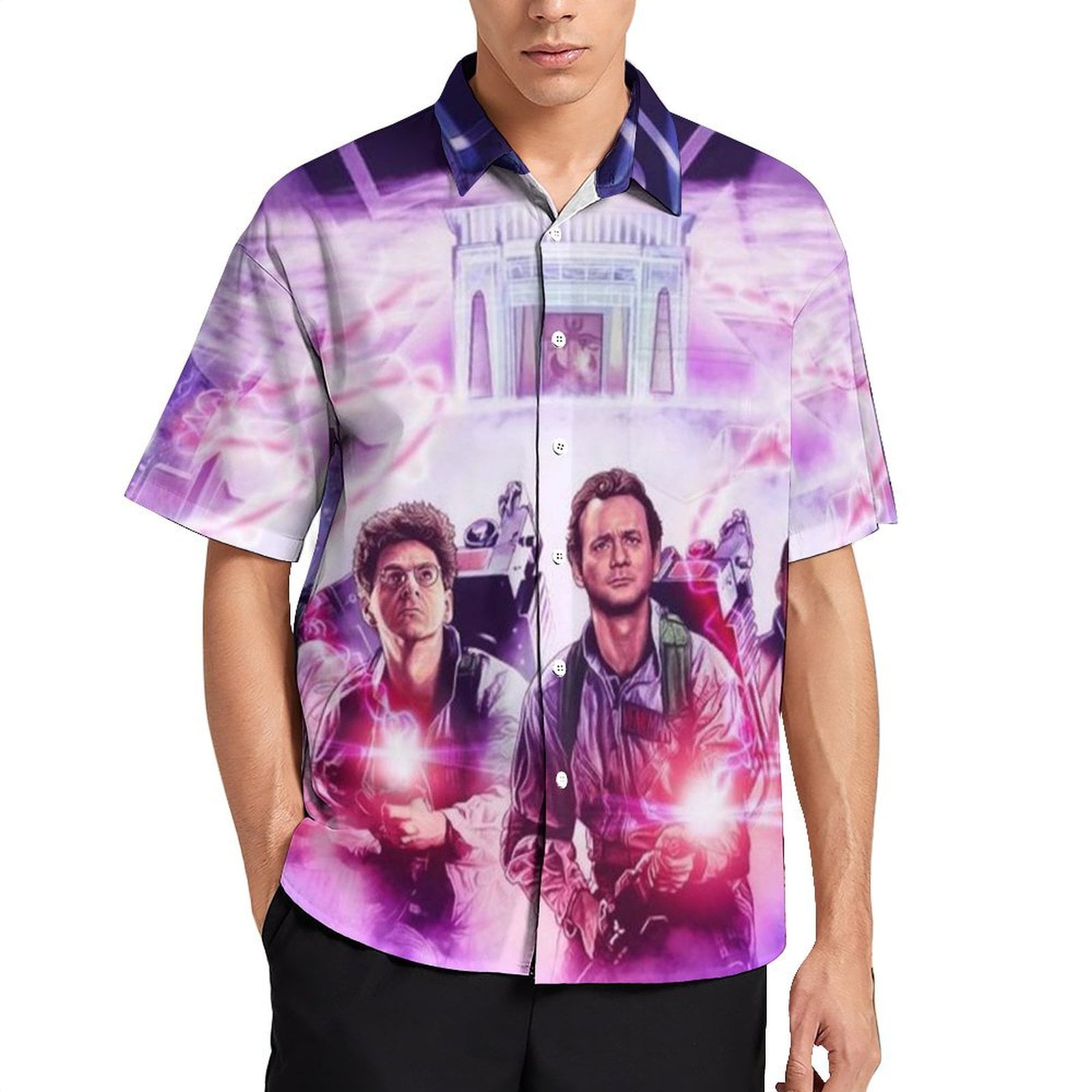 Ghostbusters Poster Men's Button-Down Shirts Daily Casual Beach ...