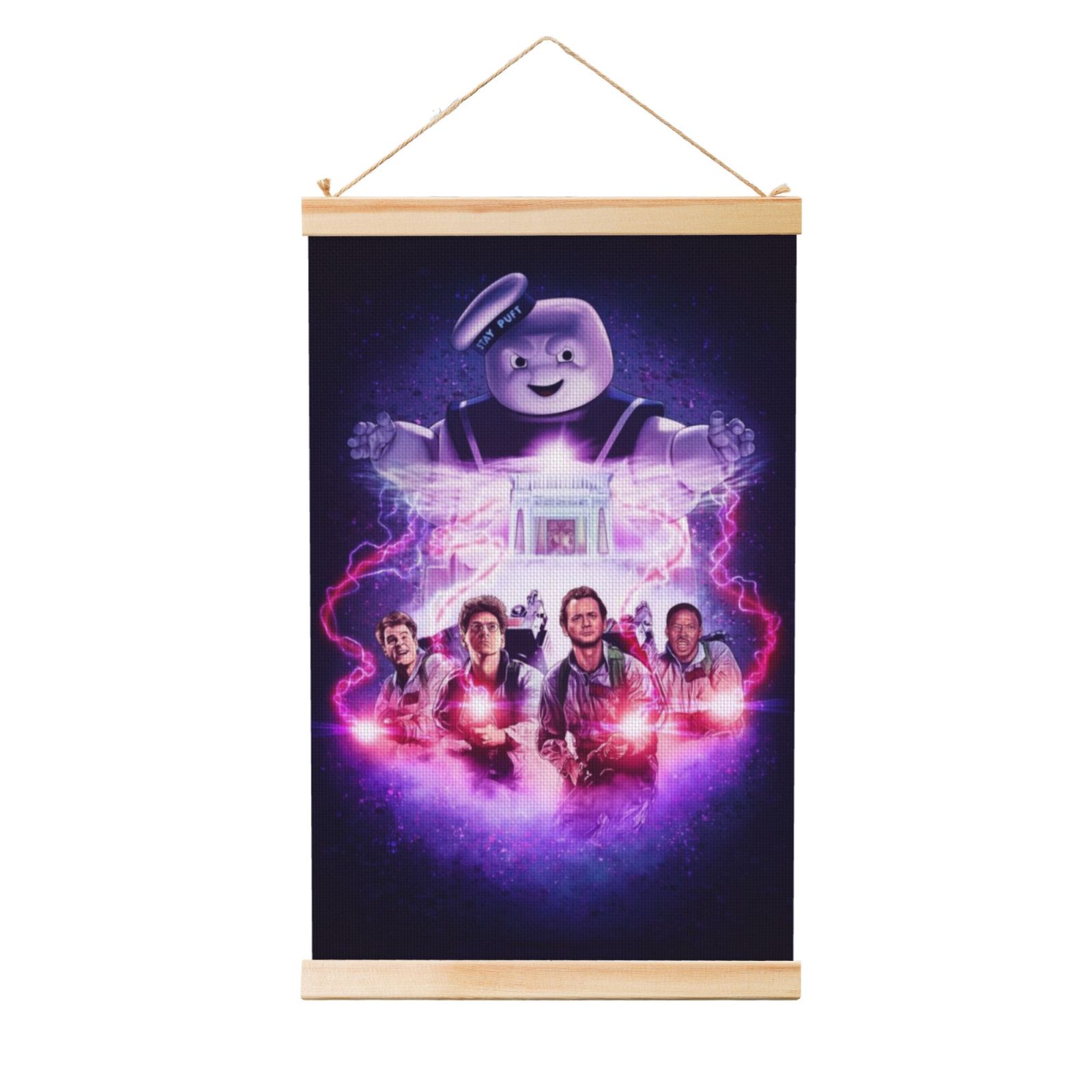Ghostbusters Poster Wooden Shaft Hanging Poster Canvas Wall Hanging ...