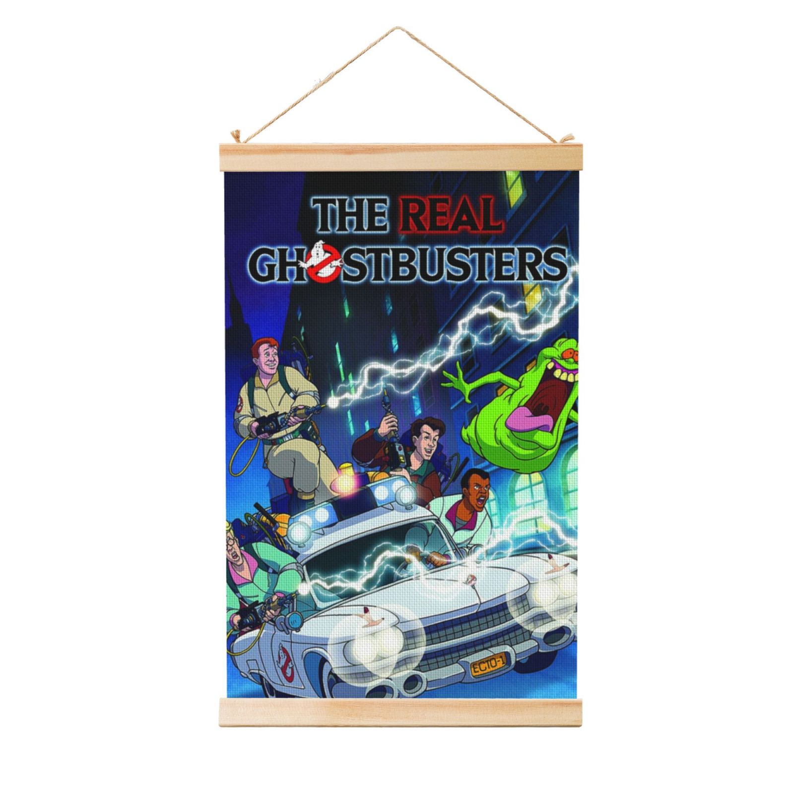 Ghostbusters Poster Wooden Shaft Hanging Poster Canvas Wall Hanging ...