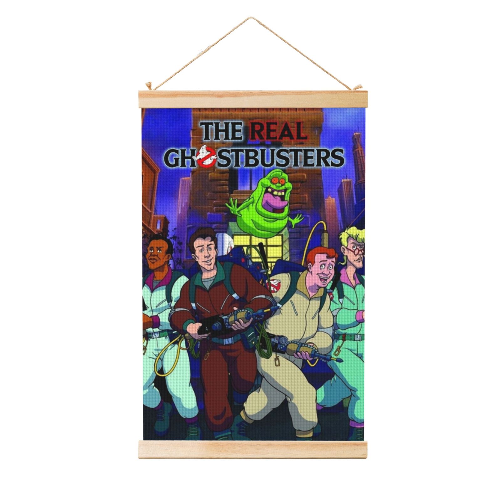 Ghostbusters-Real Wooden Shaft Hanging Poster Canvas Wall Hanging ...