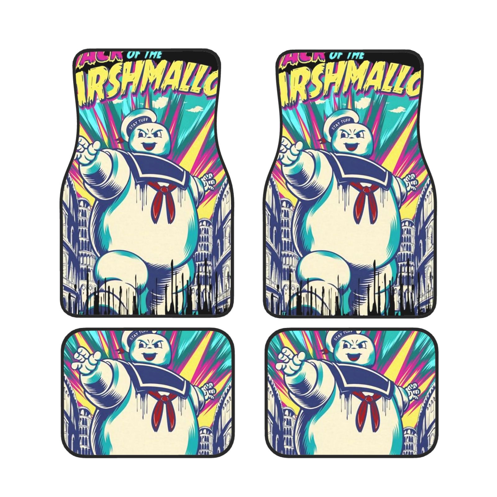 Ghostbusters Set Of 4 Universal Front And Rear Floor Mats With Non-Slip ...