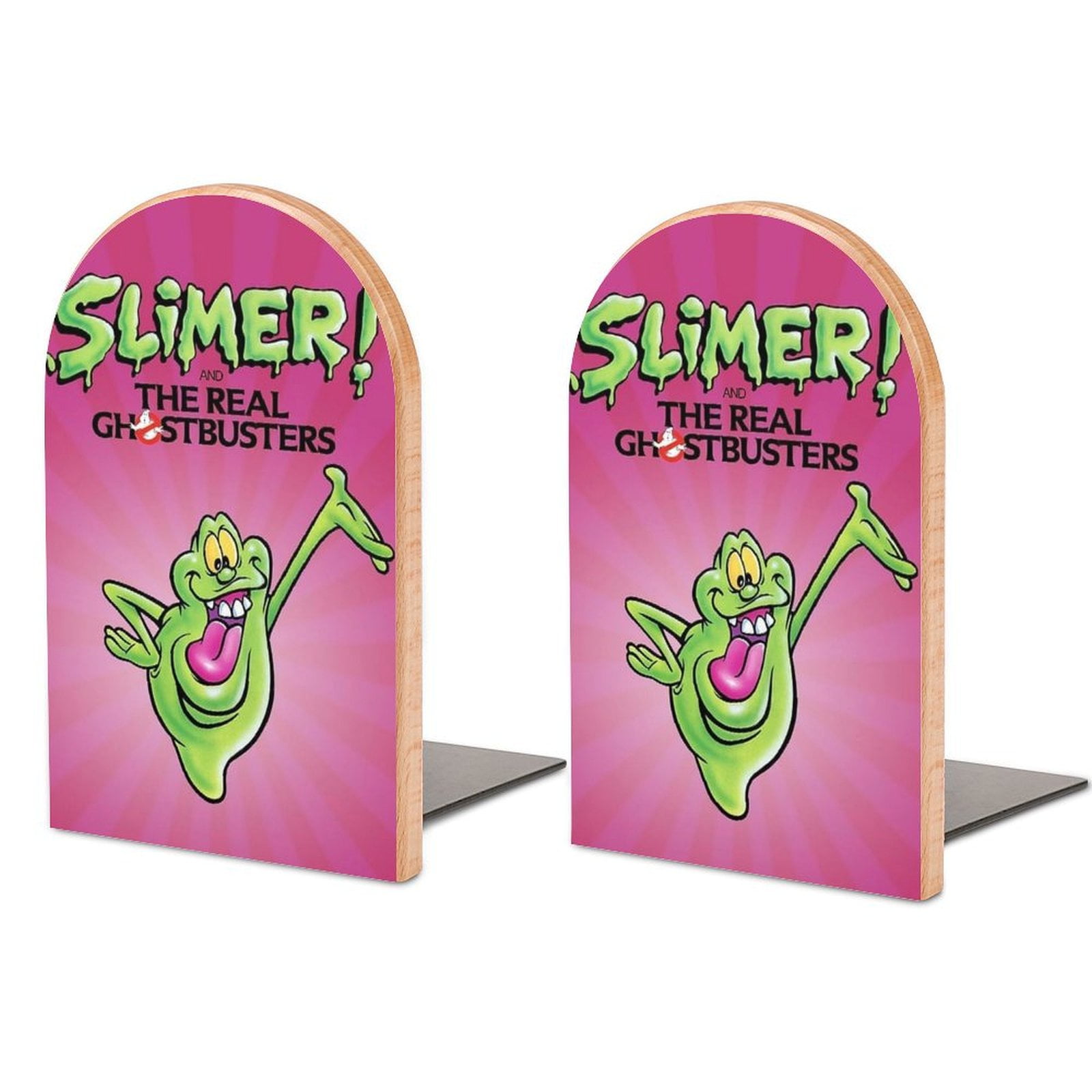 Ghostbusters Slimer Cartoon Bookends Wood Book Divider Decor Shelves ...