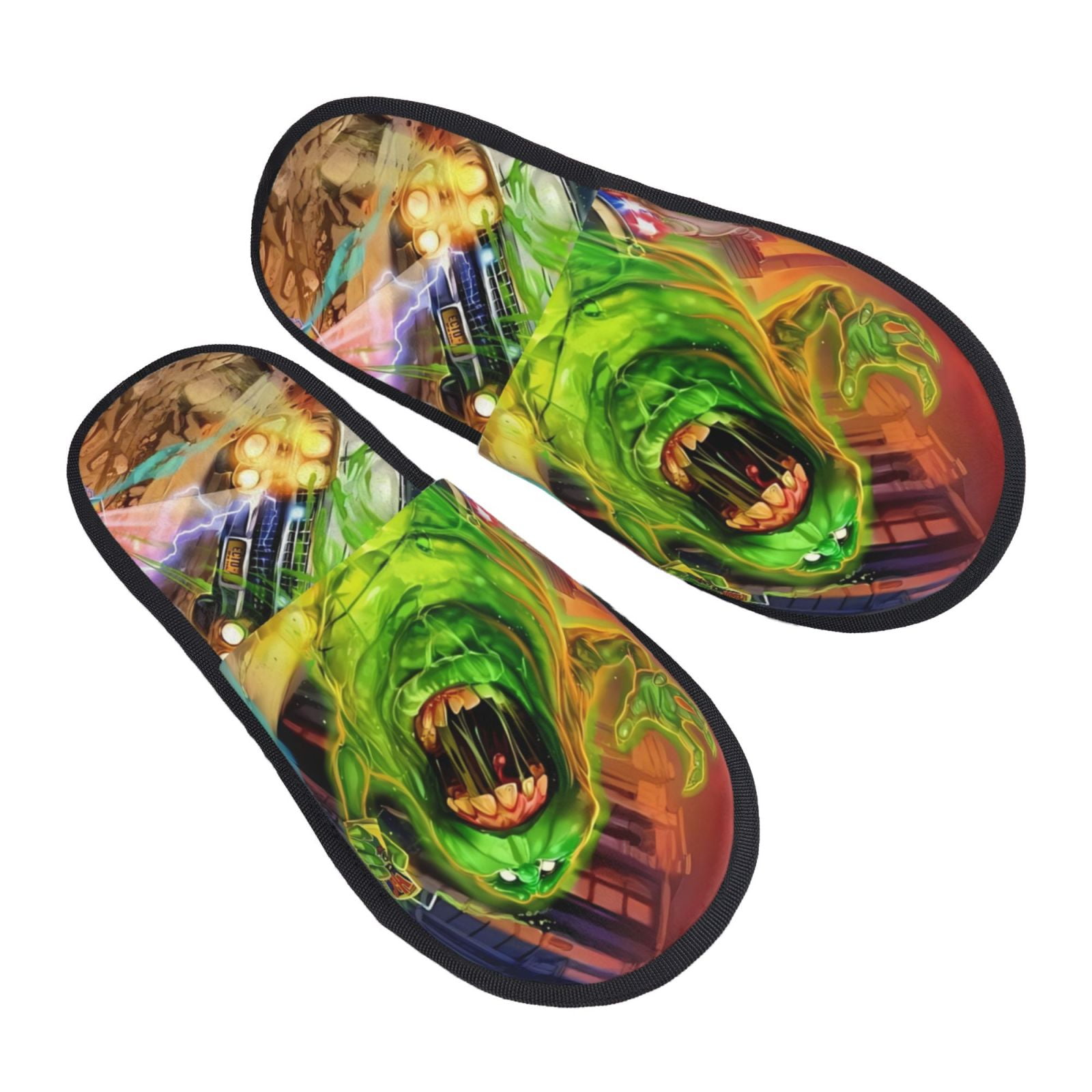 Ghostbusters Slimer Furry Slippers For Men Women Fuzzy House Slippers ...