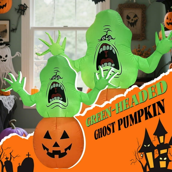 Ghostbusters Slimer Halloween Inflatable with LED Lights - Large ...