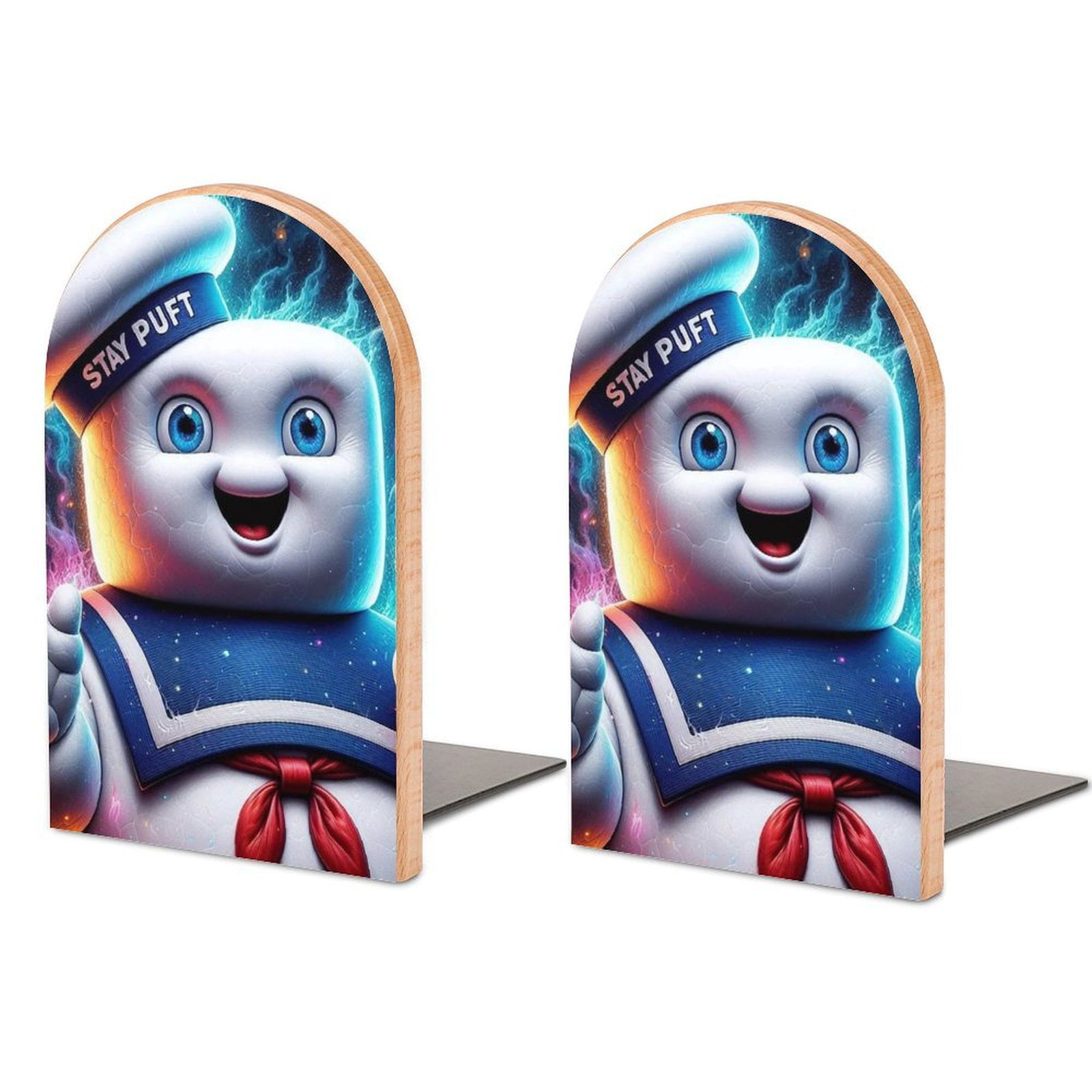 Ghostbusters Stay Puft Bookends Wood Book Divider Decor Shelves Non ...