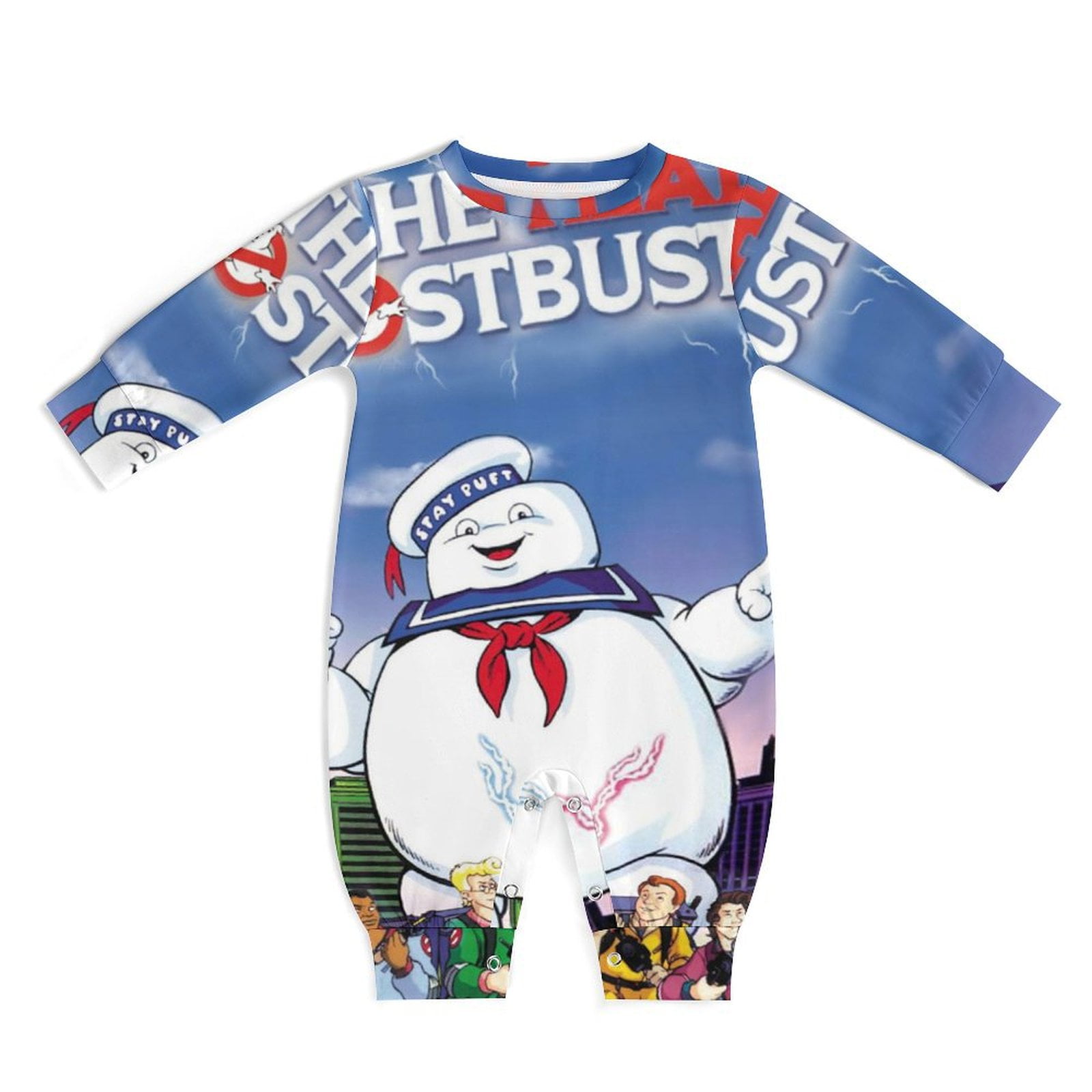 Ghostbusters Stay Puft Marshmellow Baby Romper Jumpsuit Long Sleeve One ...