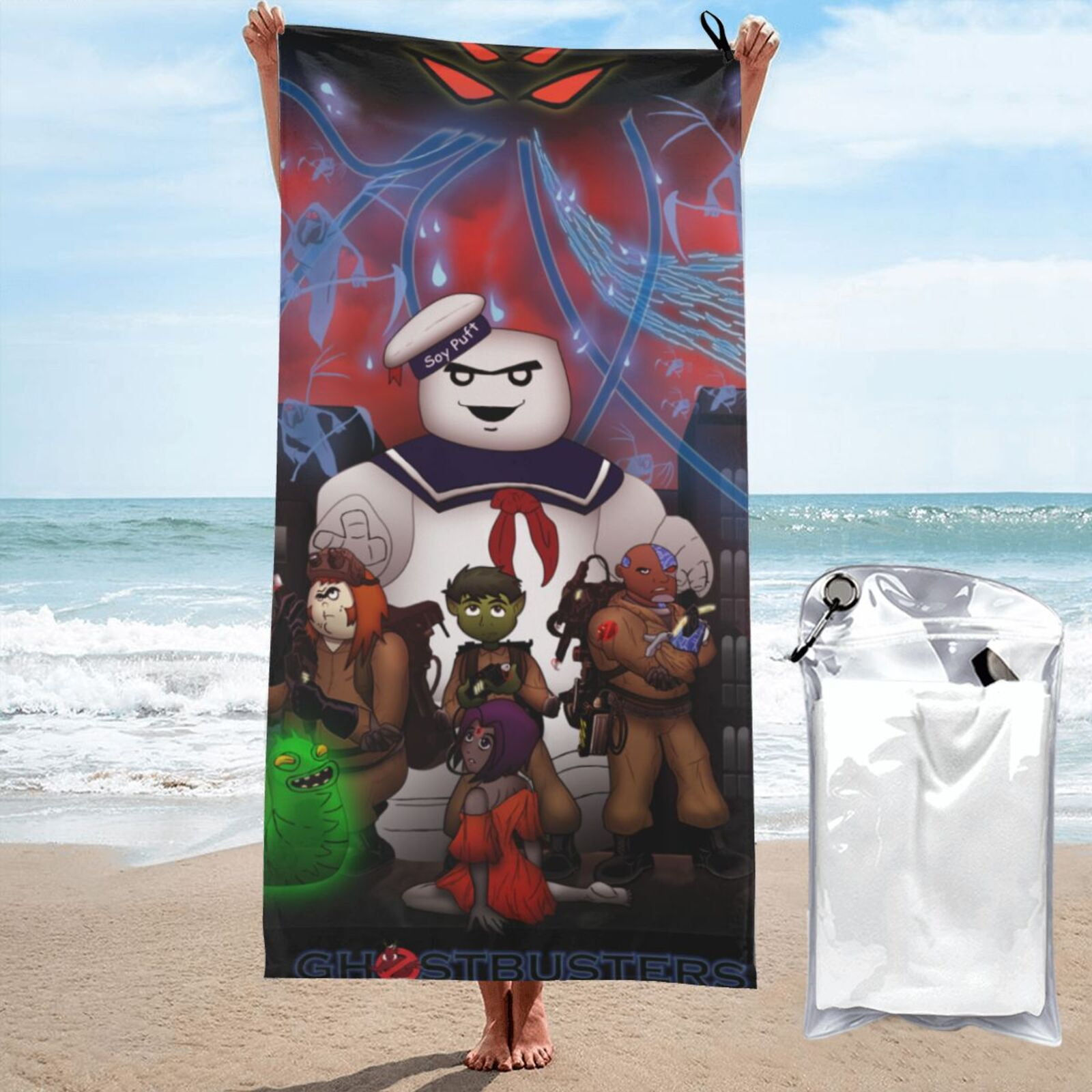 Ghostbusters Stay-Puft Quick Dry Bath Towel Lightweight Soft Absorbent ...