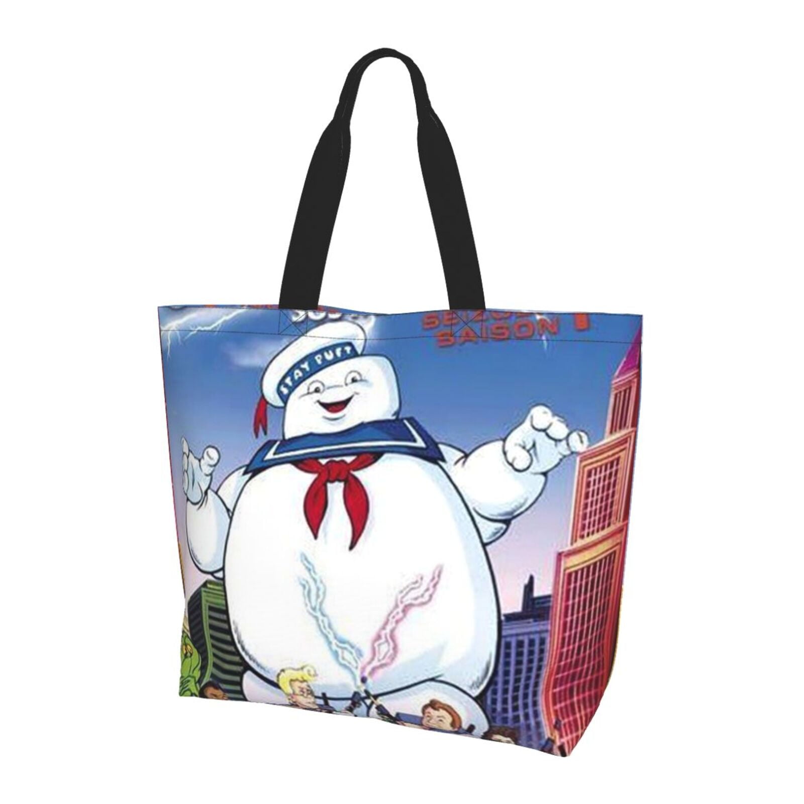 Ghostbusters Stay-Puft Tote Bags Reusable Women Shoulder Bag Grocery ...