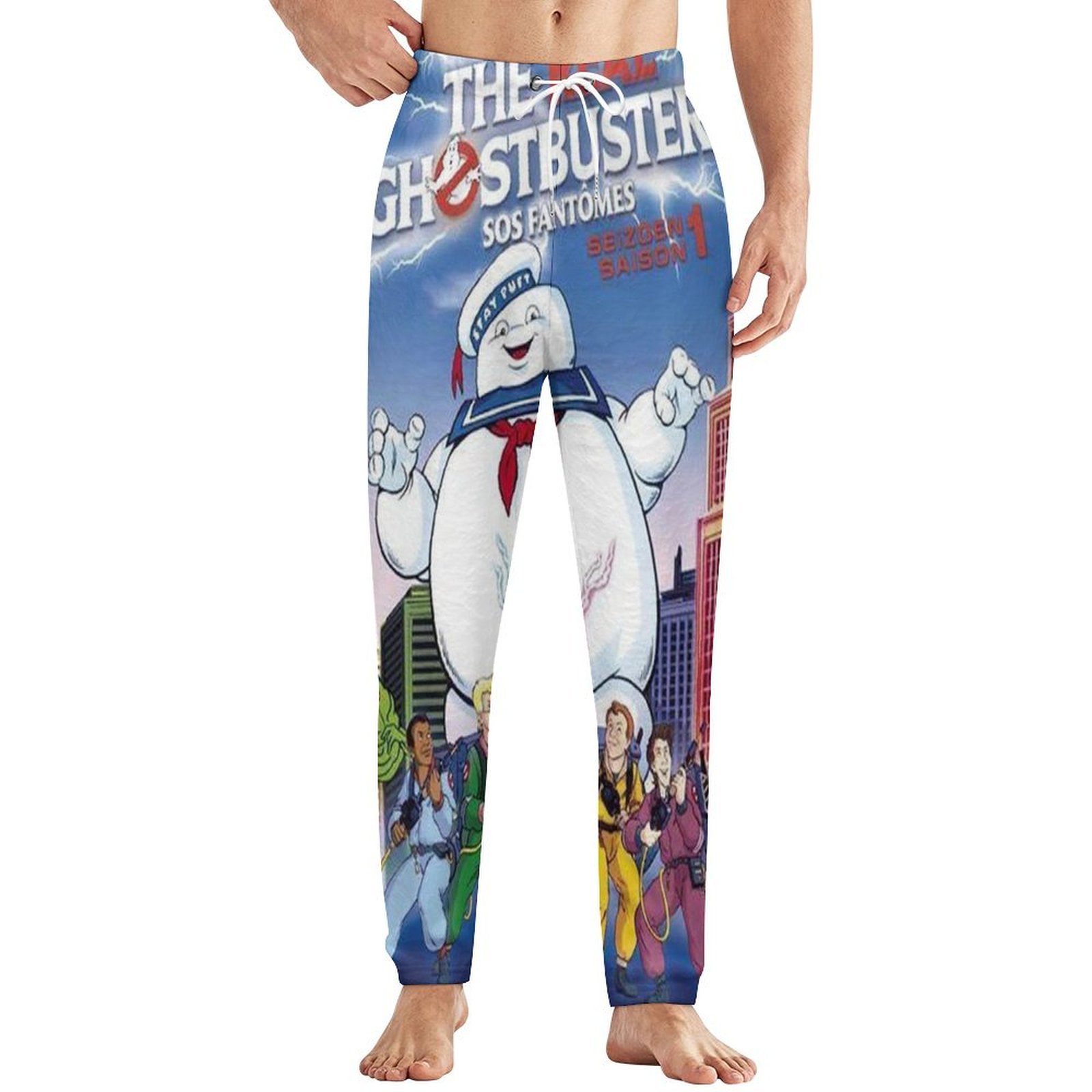 Ghostbusters StayPuft Flannel Men's Pajama Pants Bottoms Home Loose ...