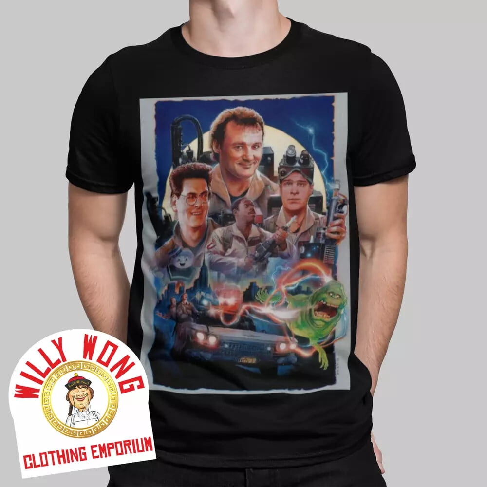 Ghostbusters T-Shirt Ecto 1 Poster Movie Retro Tee 80s 90s Cartoon Slimer USA - Walmart.com