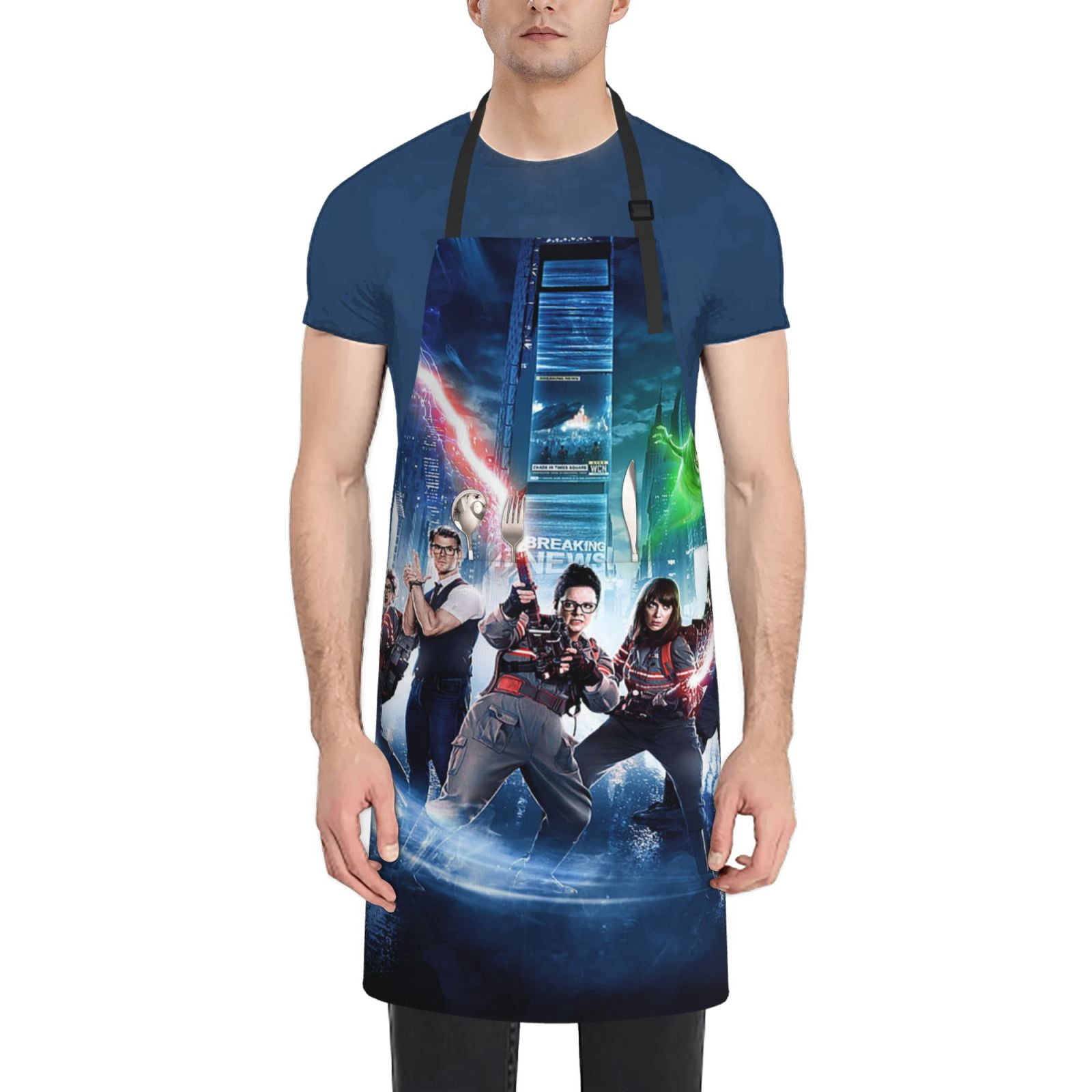 Ghostbusters Waterproof Cooking Aprons, Adjustable Bib Soft Chef Apron ...