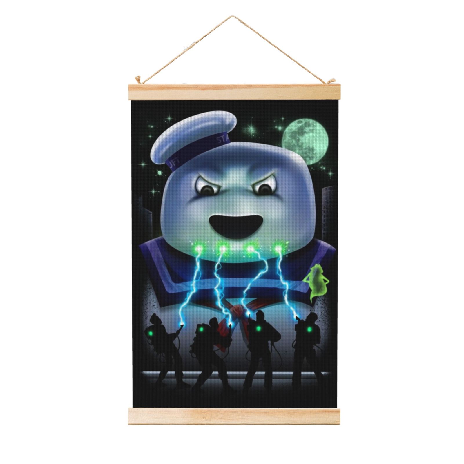 Ghostbusters Wooden Shaft Hanging Poster Canvas Wall Hanging Banner ...
