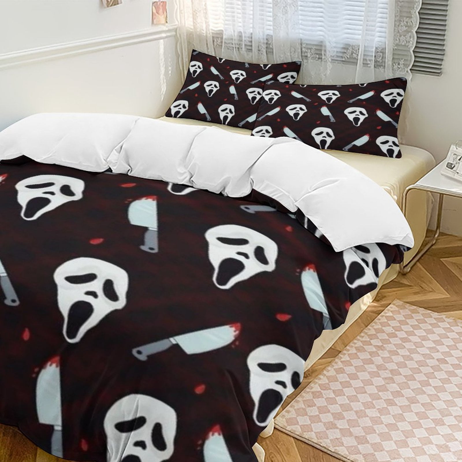 Ghostface 3 Piece Bedding Set Cartoon Comforter Set Cute Duvet Cover ...