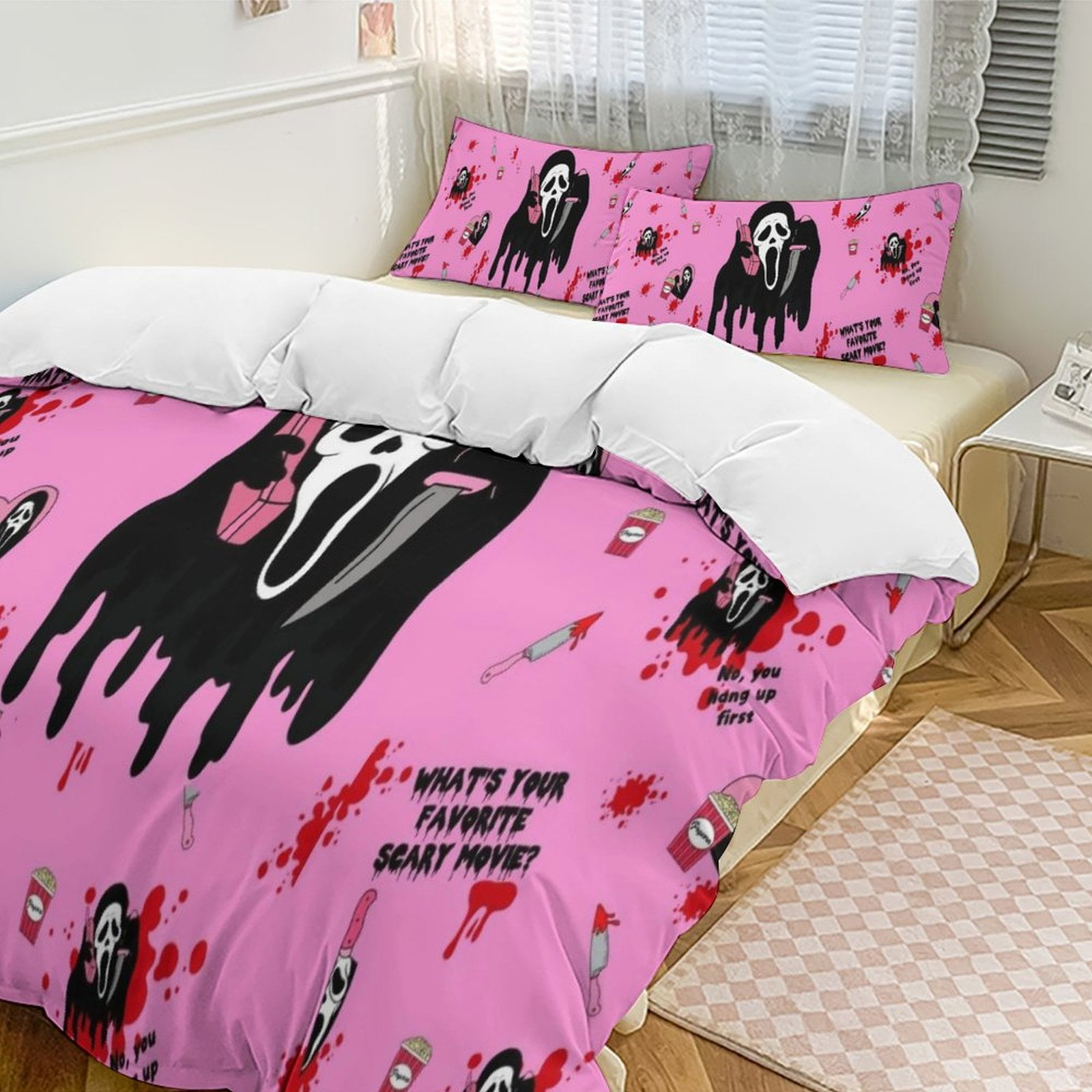 Ghostface 3 Piece Bedding Set Cartoon Comforter Set Cute Duvet Cover ...