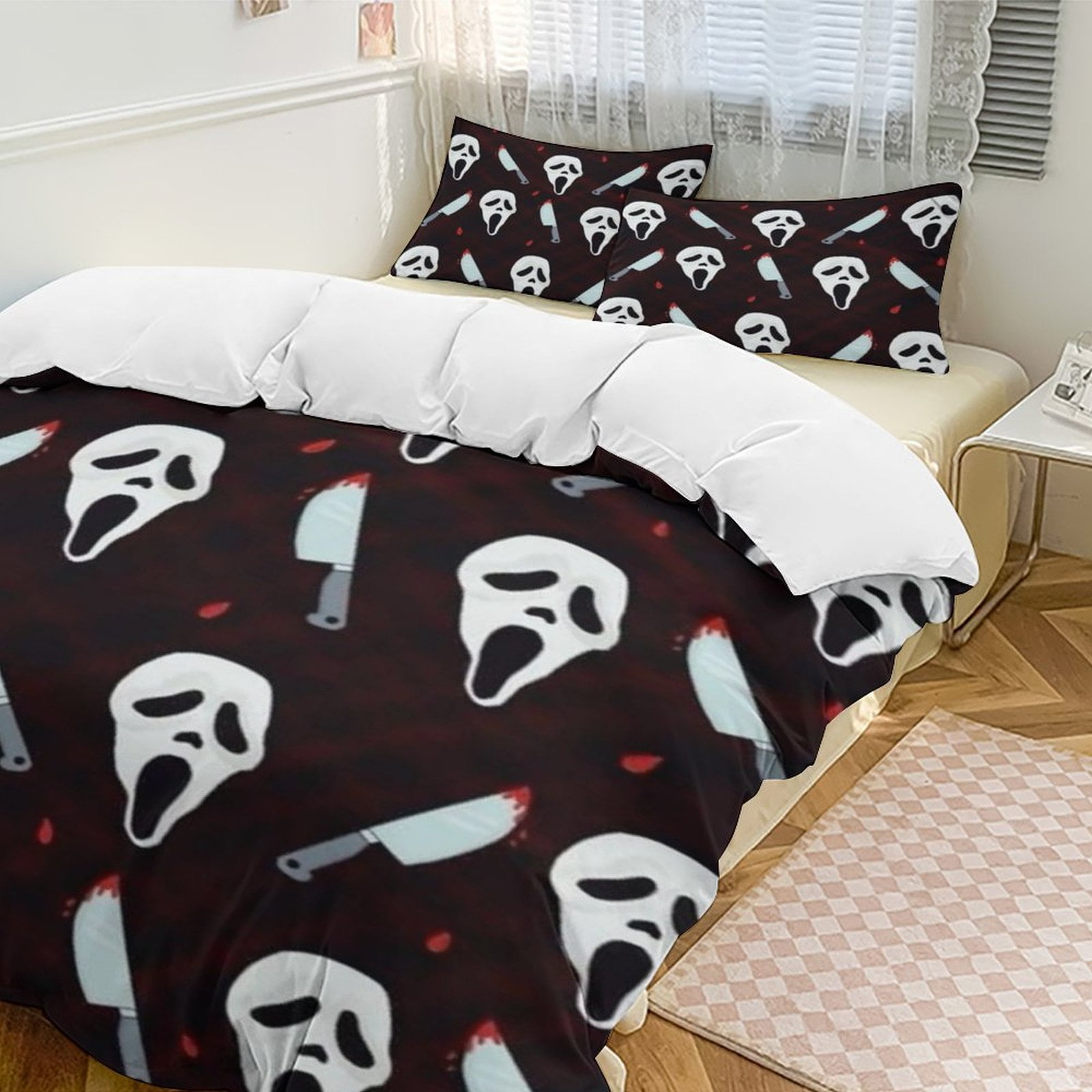 Ghostface 3 Piece Bedding Set Cartoon Comforter Set Cute Duvet Cover ...