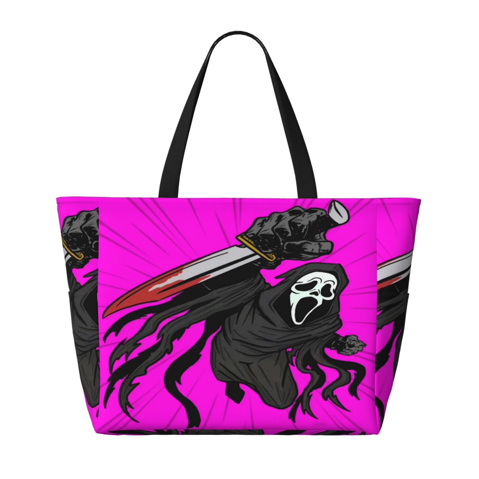 Ghostface Beach Bag Large Capacity Travel Foldable Gym Tote Bag for ...