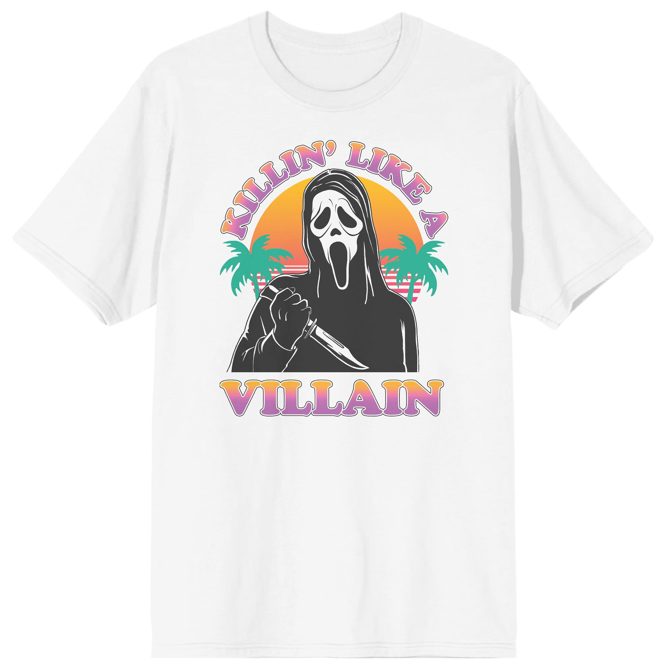 Ghostface Chillin' Like A Villain Crew Neck Short Sleeve Men's White T ...