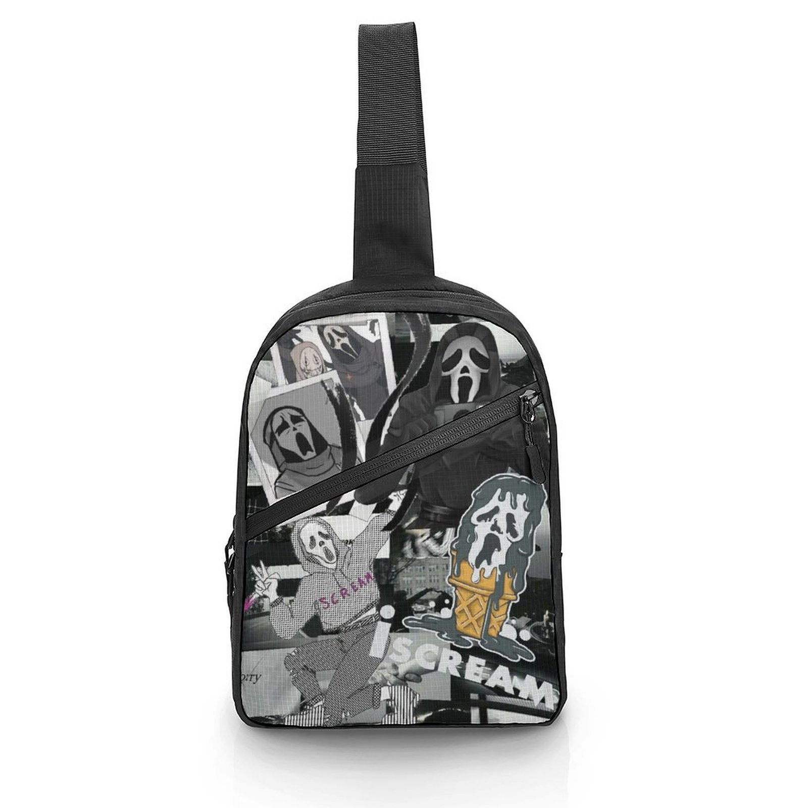 Ghostface Crossbody Shoulder Backpack Foldable Sling Bags Travel Chest ...