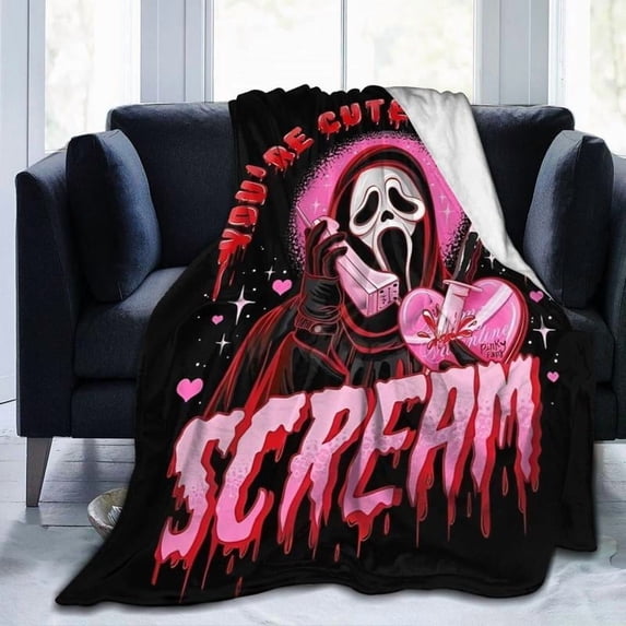 Ghostface Halloween Throw Blanket, No You Hang Up Horror Movie ...