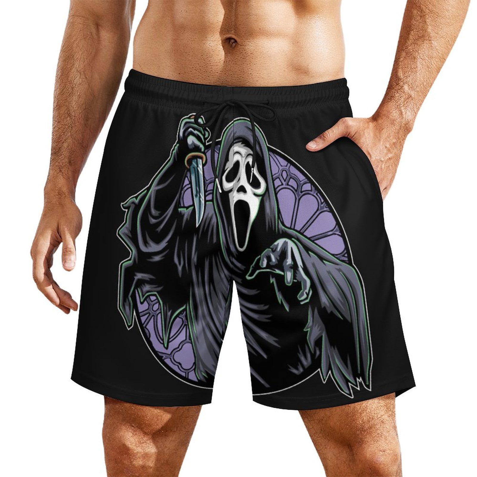 Ghostface Horror Scream Men's Board Shorts Swim Trunks Quick Dry Beach ...
