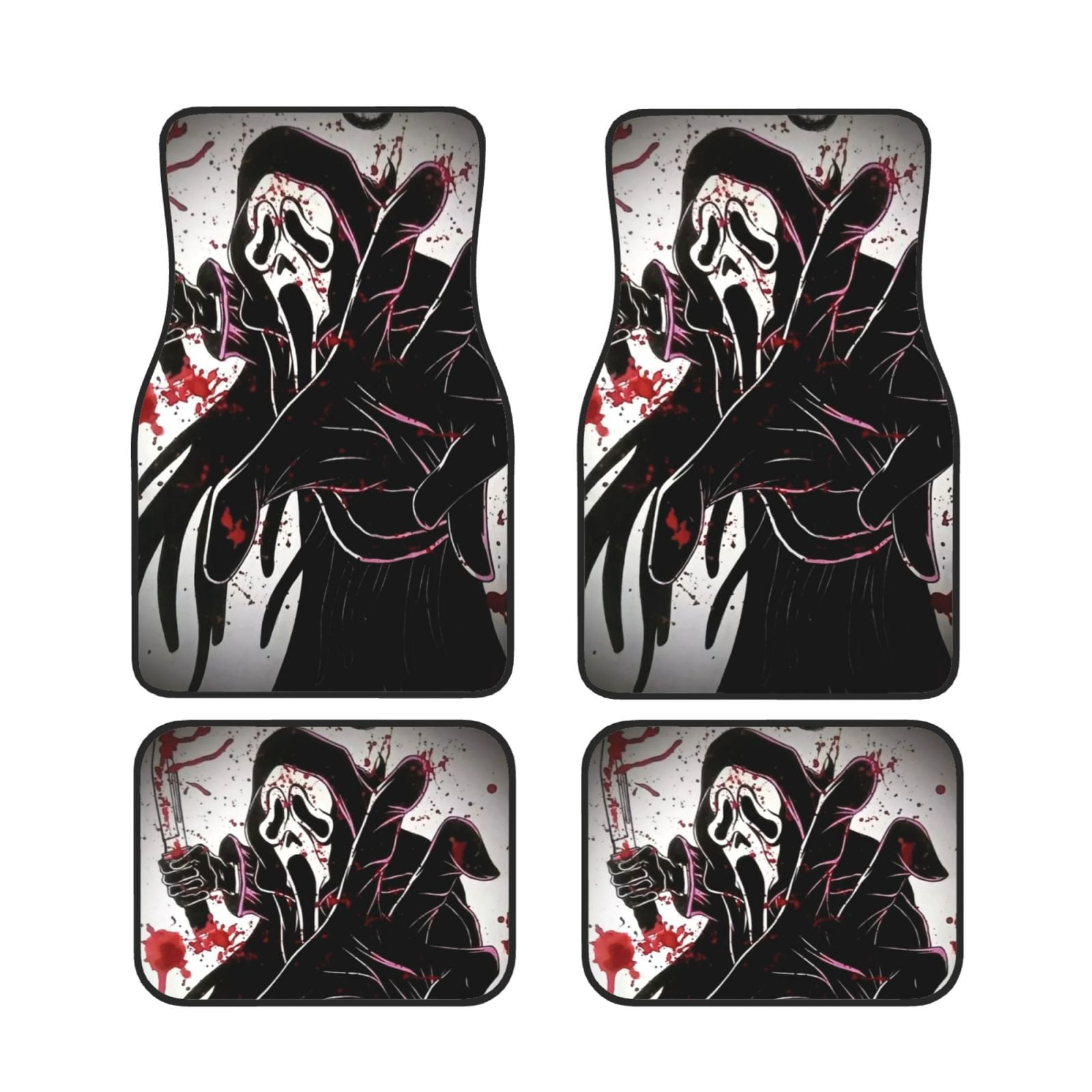 Ghostface Killer Scream Film Car Floor Mat Set 4-Piece Front/Rear Auto ...