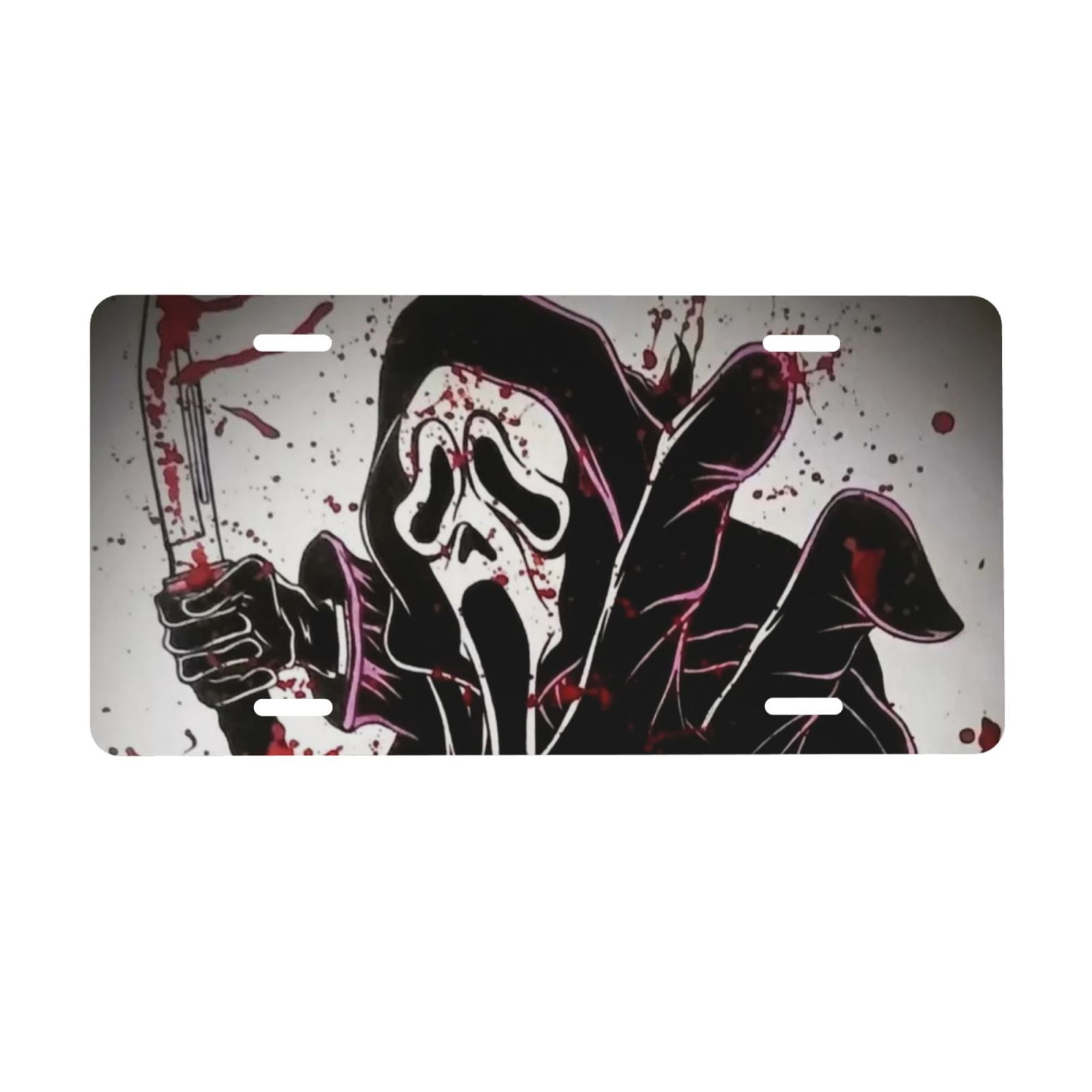 Ghostface Killer Scream Film License Plate Cover Vanity Tag Decorative ...