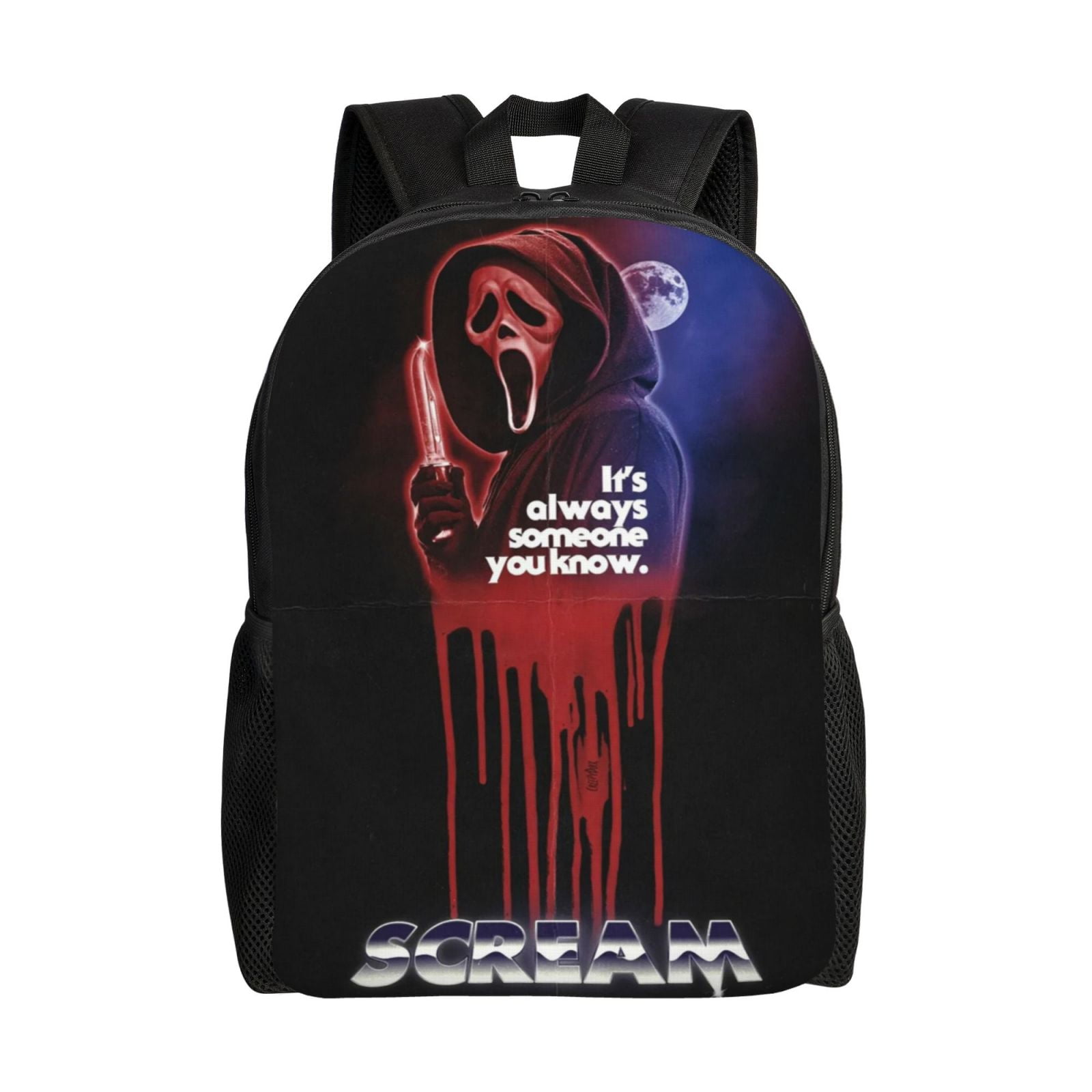Ghostface Killer Scream Movie Backpack Casual Adjustable Bookbag School ...