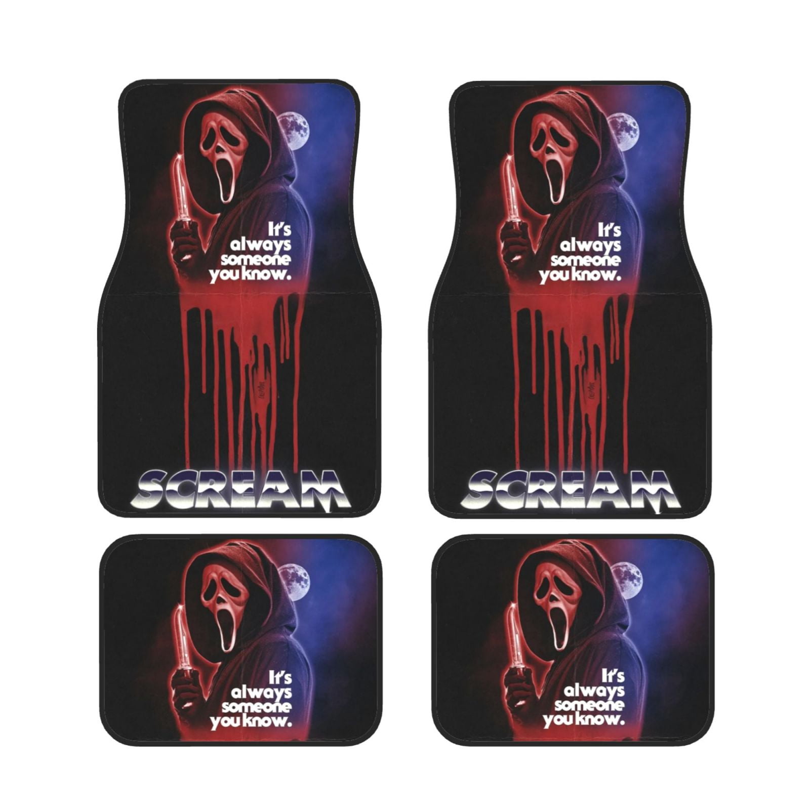Ghostface Killer Scream Movie Car Floor Mat Set 4-Piece Front/Rear Auto ...