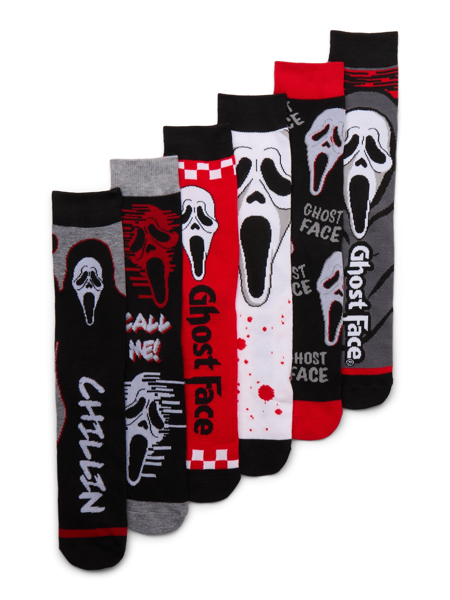 Ghostface Crew Socks, 6-Pack - Walmart.com