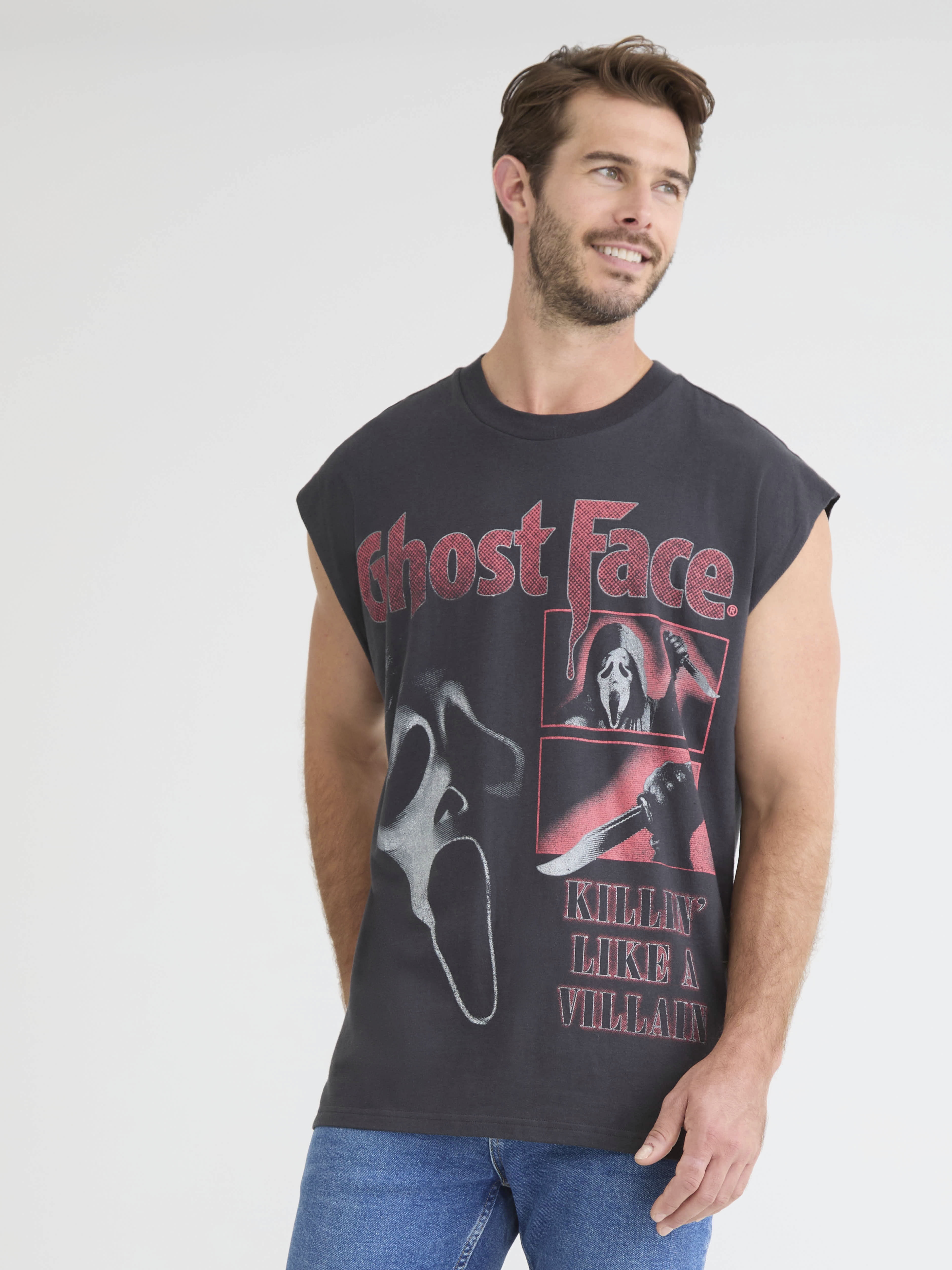 Ghostface Men's and Big Men's Graphic Print Muscle Tank Top, Sizes XS ...